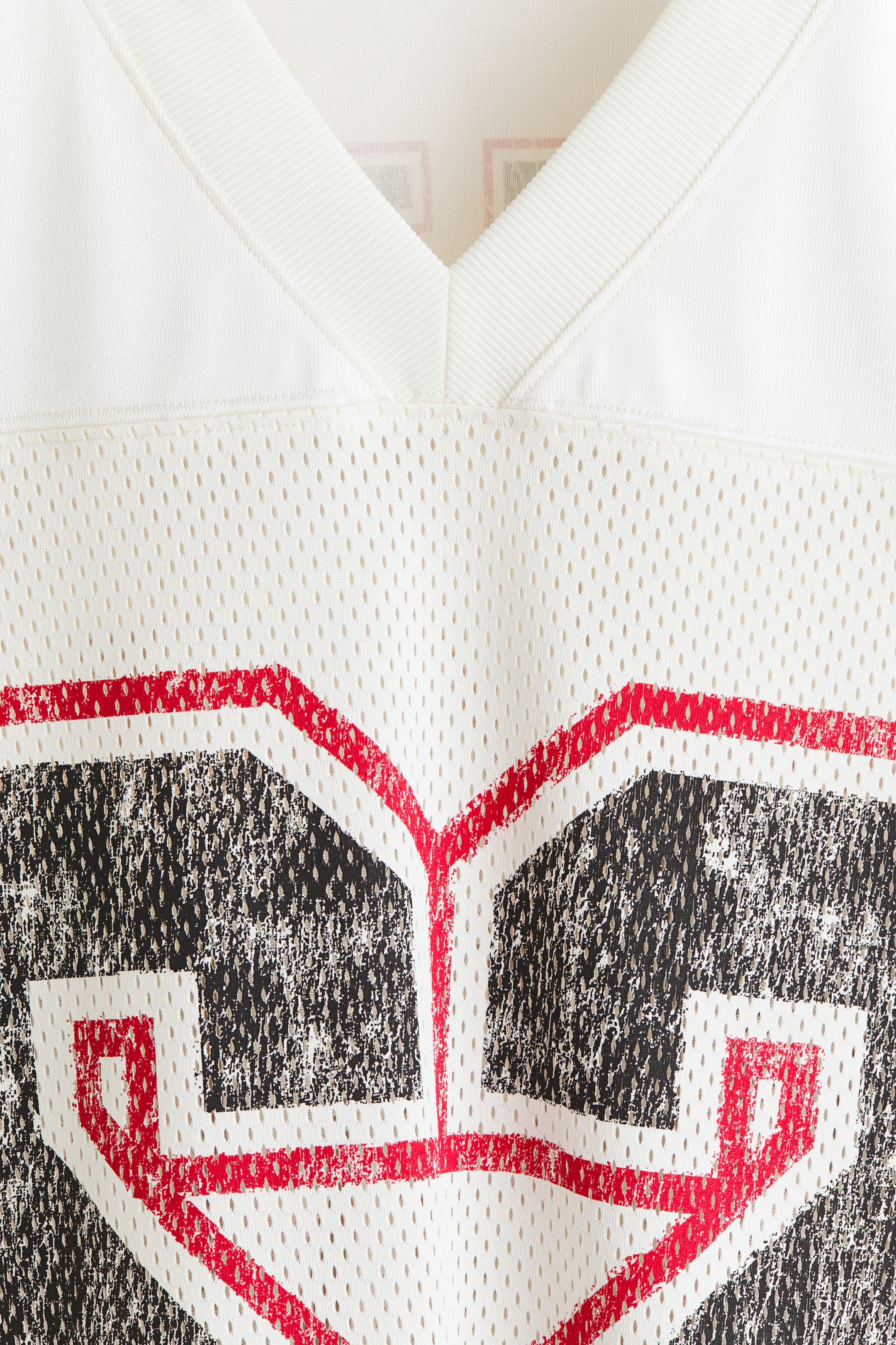 Oversized Fit Printed mesh T-shirt - White/22 - Men | H&M HK