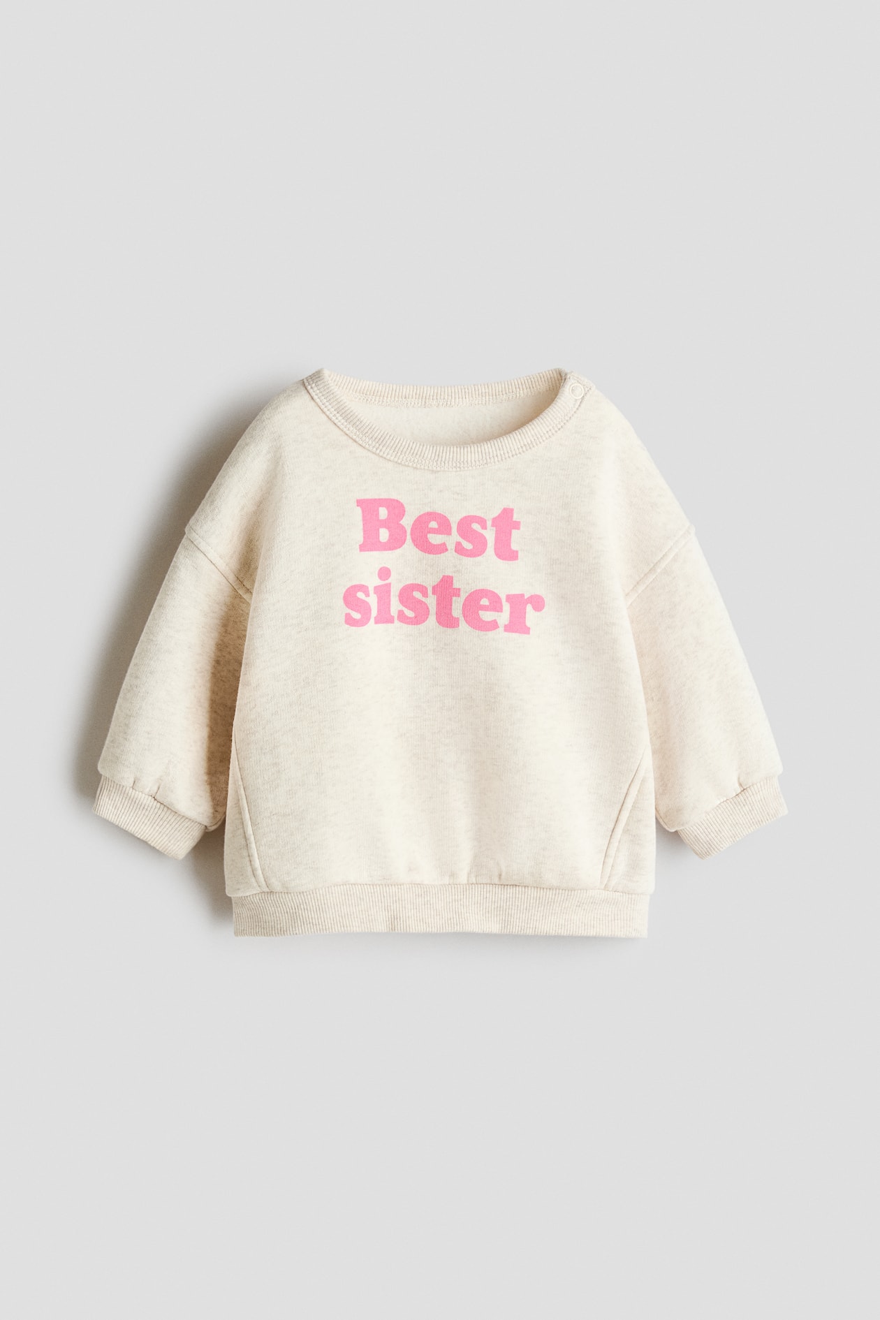 Light beige/Best Sister Printed Sweatshirt for kids | H&M CA