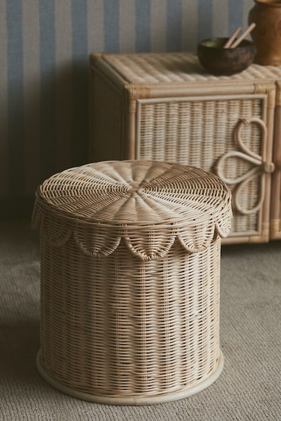 Handmade rattan storage stool - Beige - Home All | H&M GB
