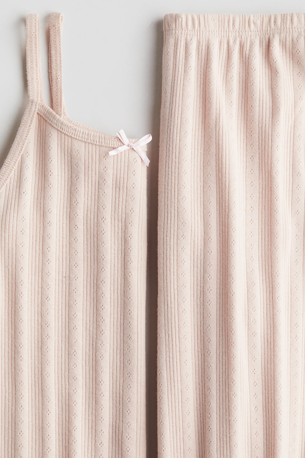 Pointelle cotton pyjamas - Powder pink - Kids | H&M GB