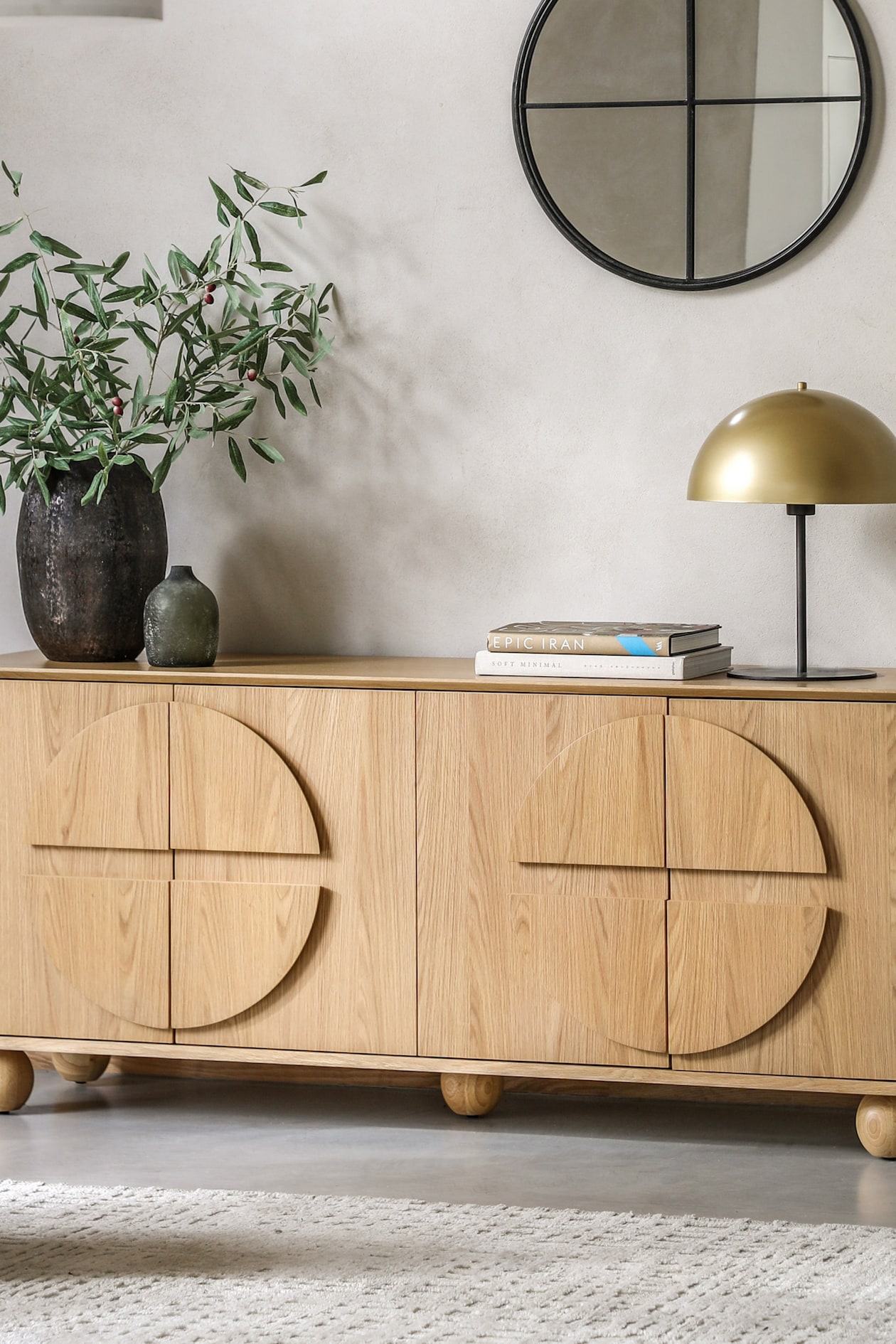 4 Door Geometric Pattern Sideboard - Natural - Gallery Direct - Home ...