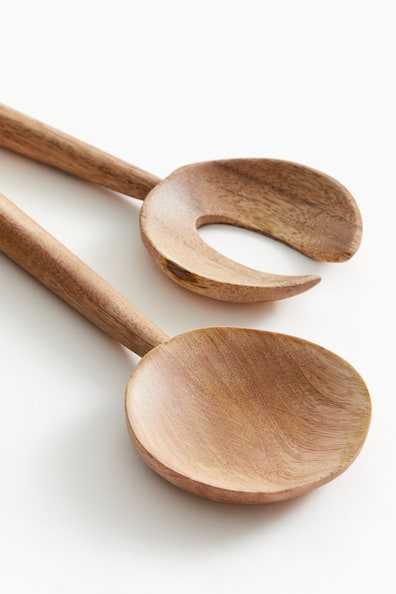Beige Wooden salad servers at H&M Home | H&M GB