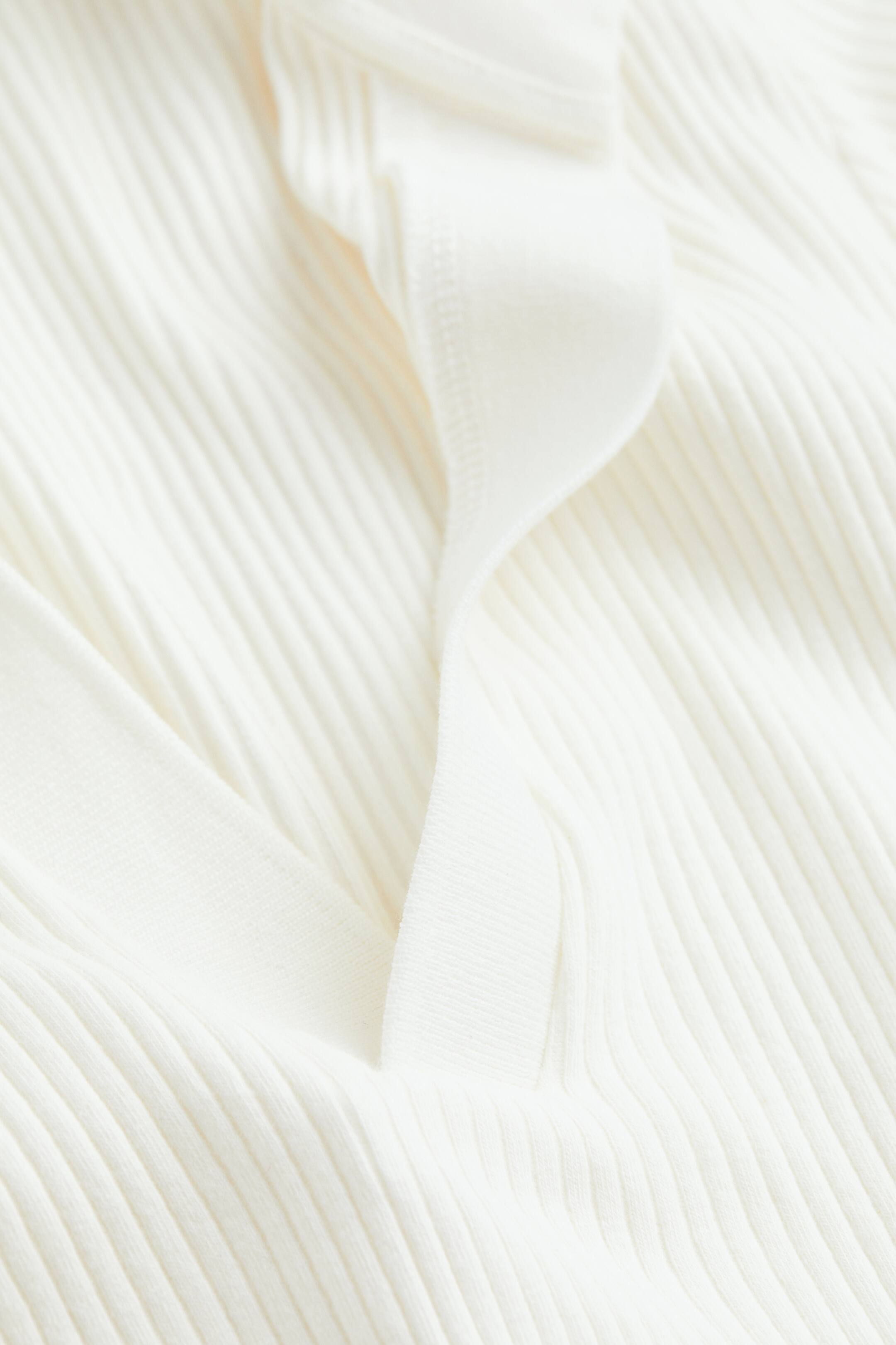 Collared ribbed top - White - Ladies | H&M PH