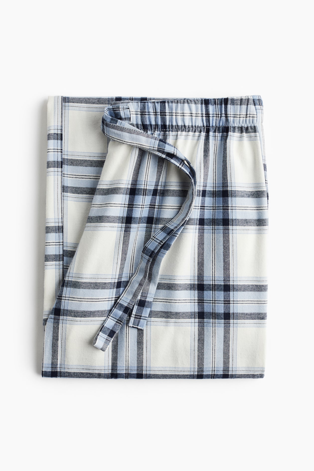 Flannel Pajama Pants - White/blue plaid - Ladies | H&M US