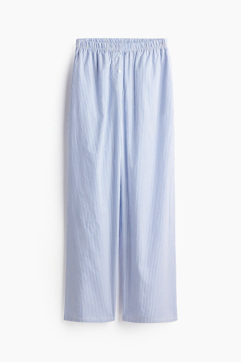 Cotton pyjama bottoms - White/Blue striped - Ladies | H&M GB