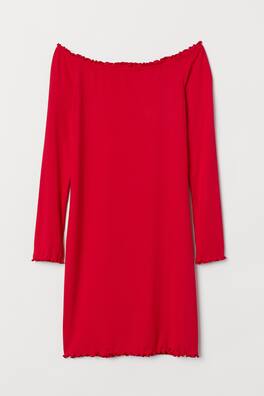 Off-Shoulder-Kleid - Rot - Ladies | H&M DE