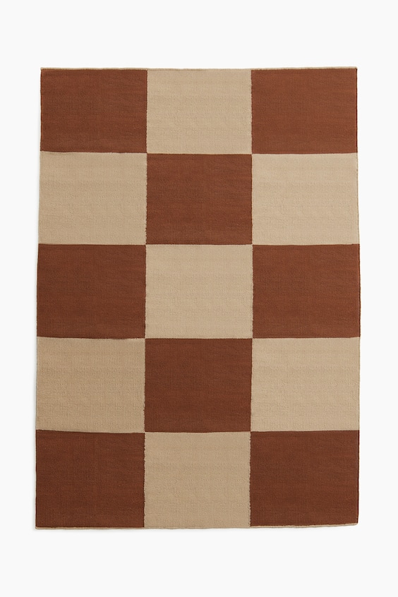 Checked Cotton Rug - Brown/checked - Home All | H&M US