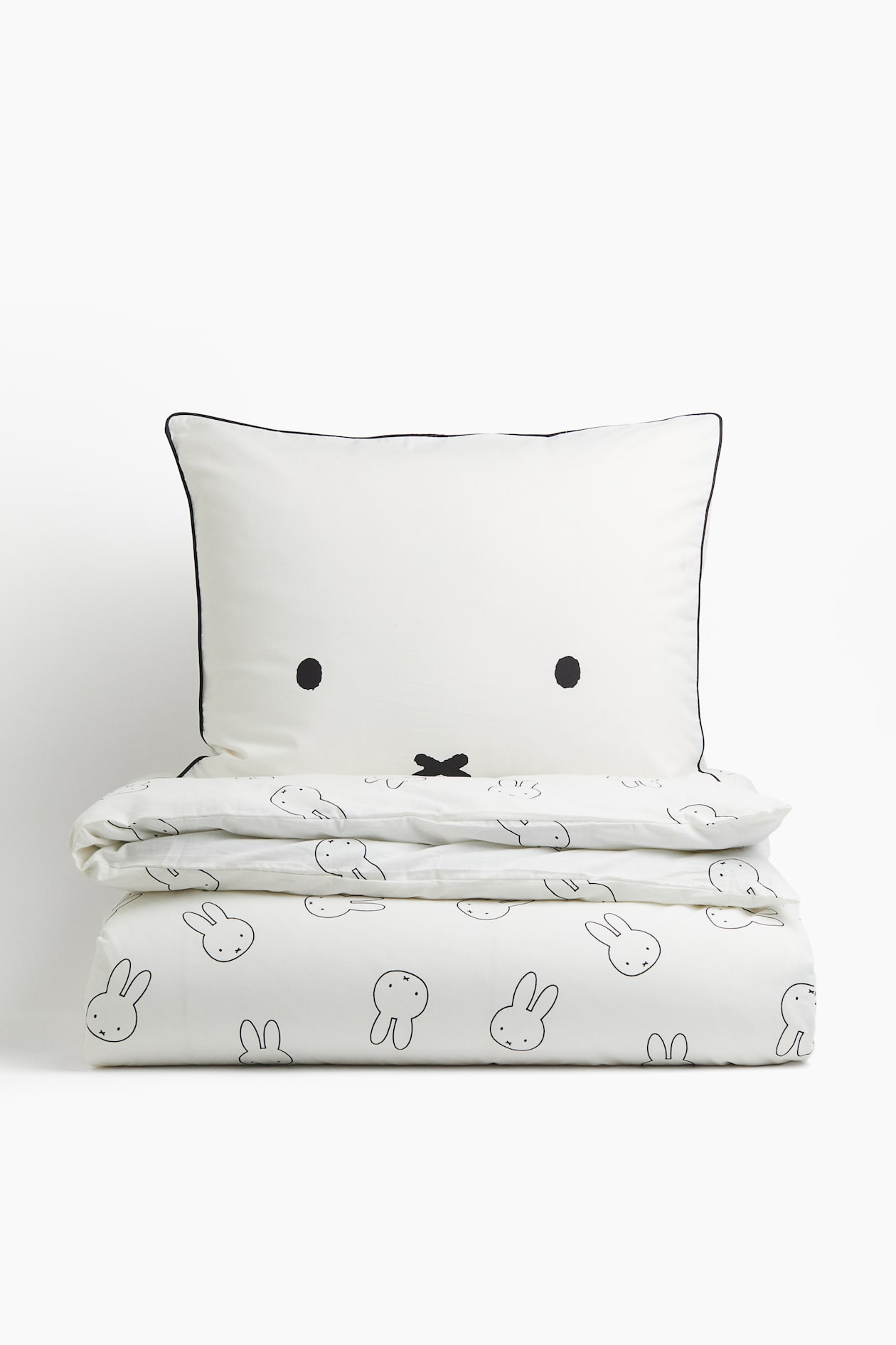 Patterned Cotton Duvet Cover Set - White/Miffy - Home All | H&M US