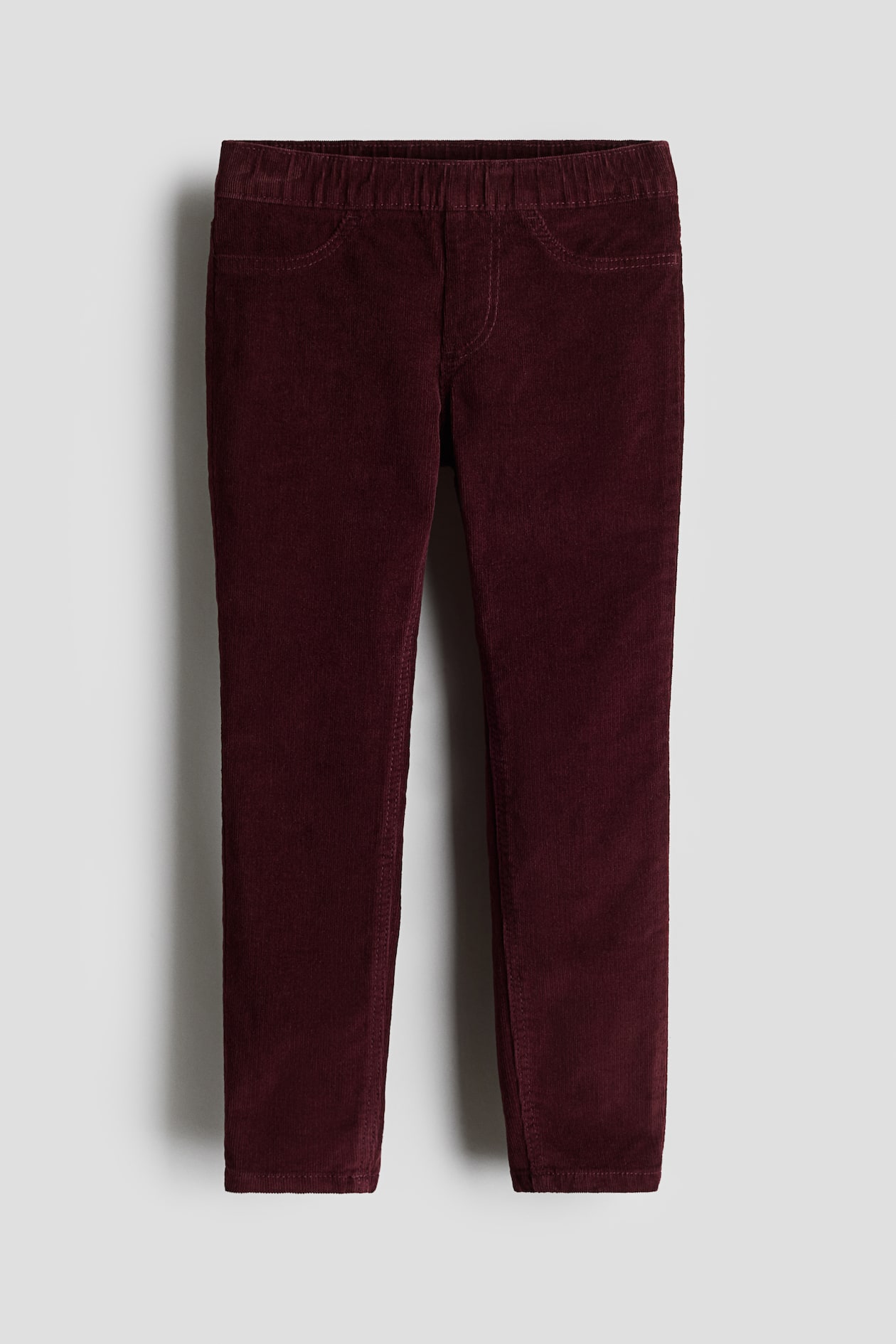 Pantalon Skinny Fit en velours côtelé - Rouge foncé - ENFANT | H&M FR