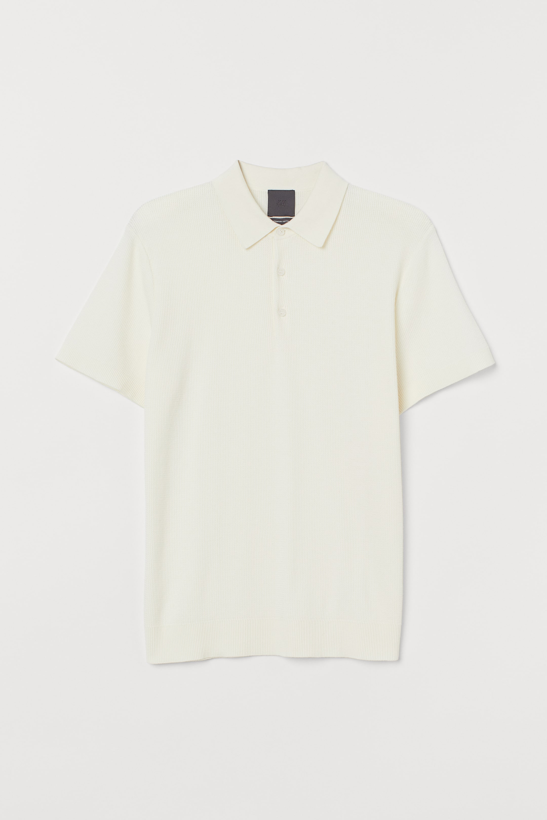 Premium cotton polo shirt - Natural white - Men | H&M HK