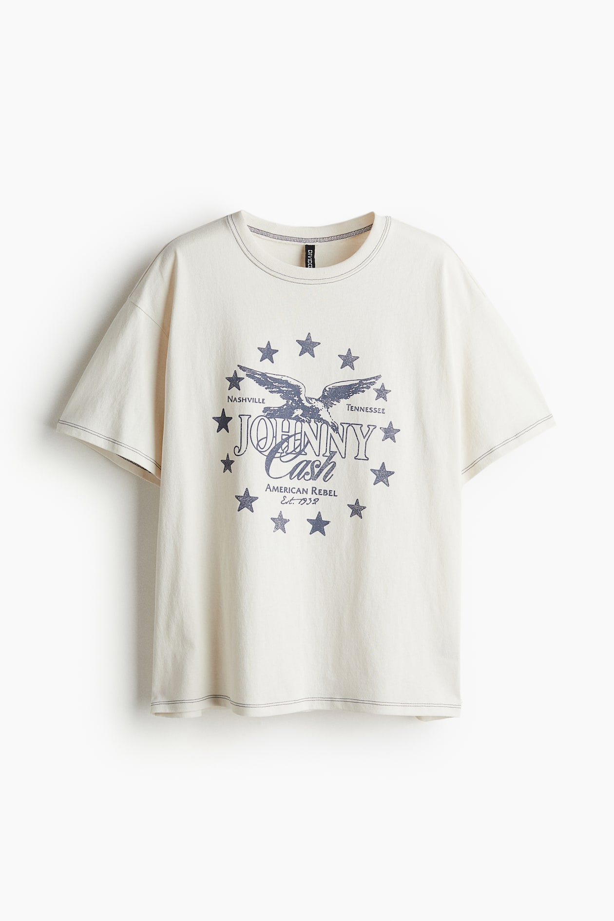 Oversized printed T-shirt - Cream/Johnny Cash - Ladies | H&M IN