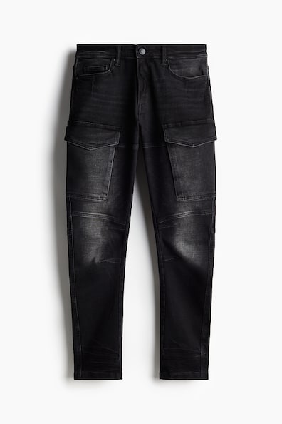 Slim Cargo Jeans - Denim black - Men | H&M US