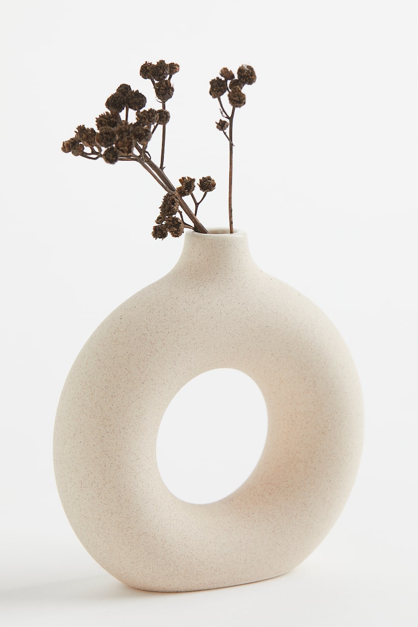 Stoneware Mini Vase - Light beige - Home All | H&M US