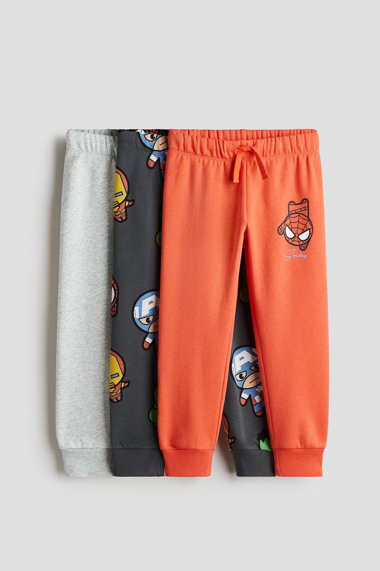 3-pack Printed Joggers - Orange/gray/Marvel Comics - Kids | H&M US