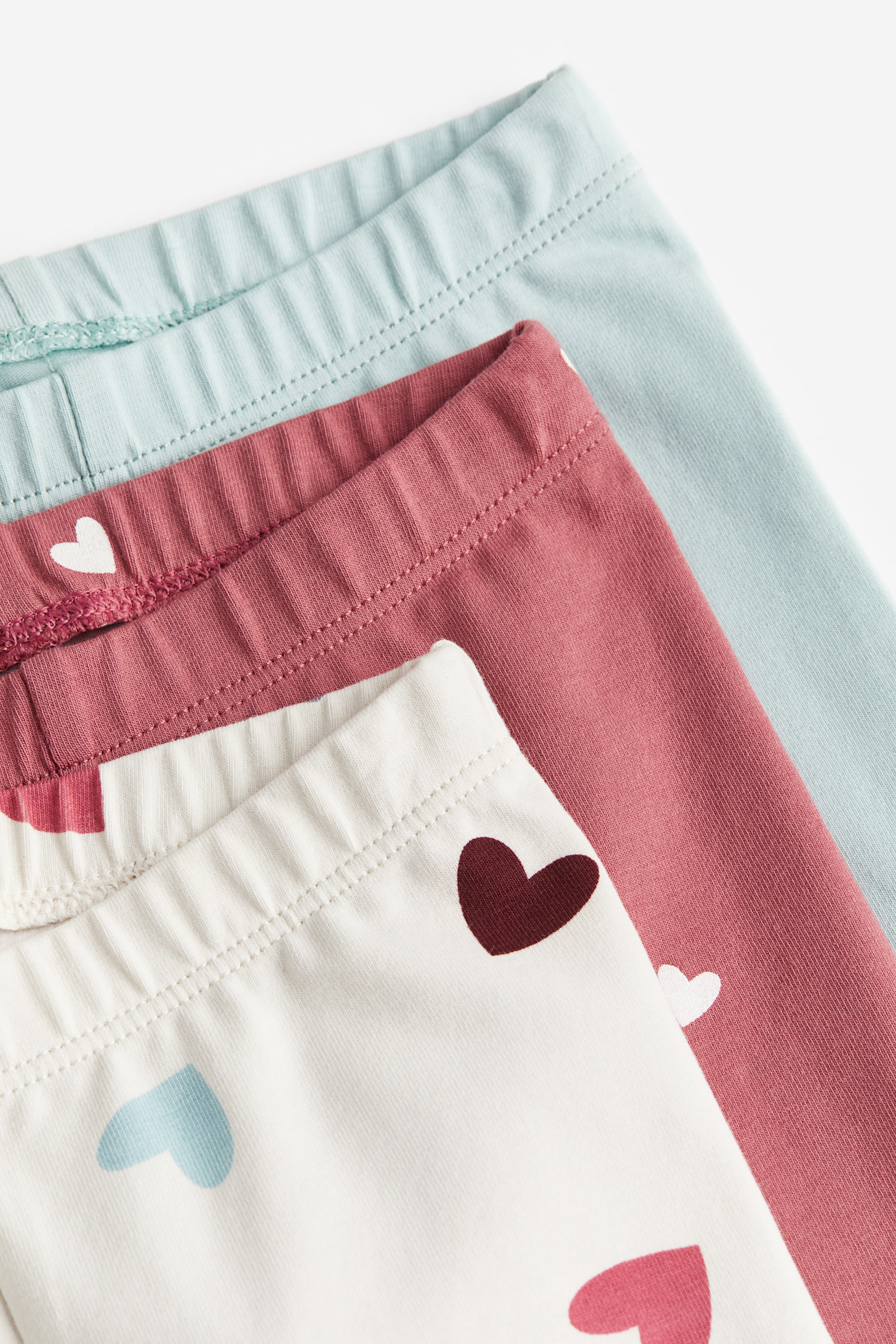 コットンレギンス 3本セット - ダークピンク／ハート - Kids | H&M JP