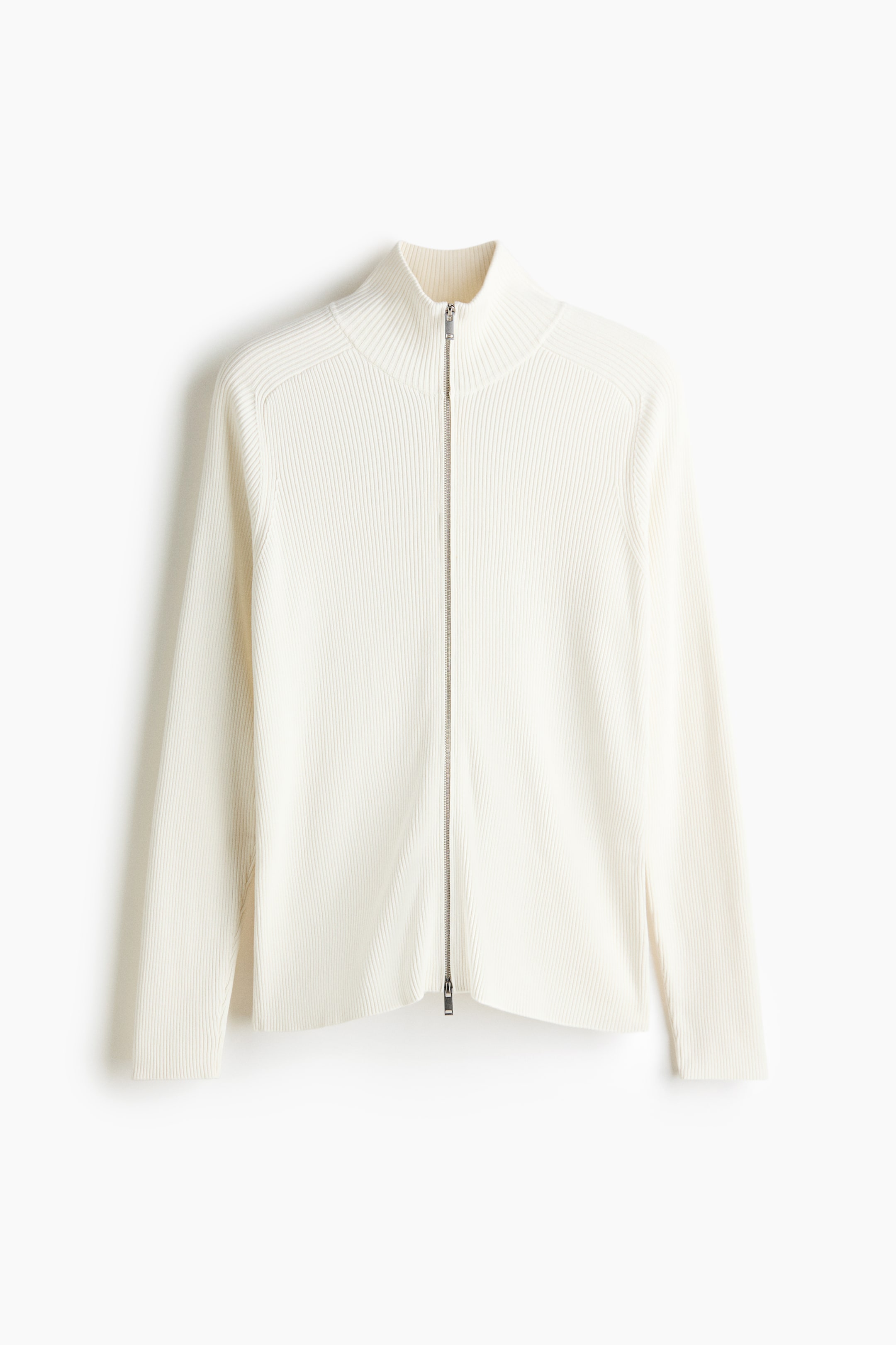 Men’s White Slim-Fit Rib-Knit Cardigan | H&M CA