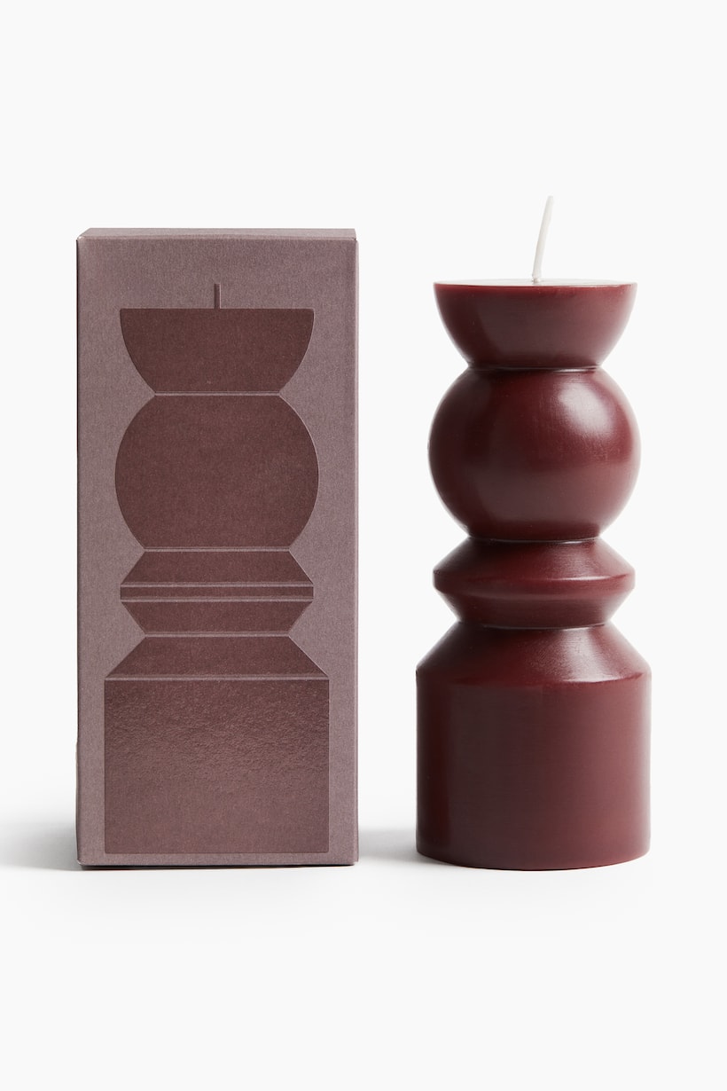 Burgundy Pillar Candle at H&M Home | H&M US