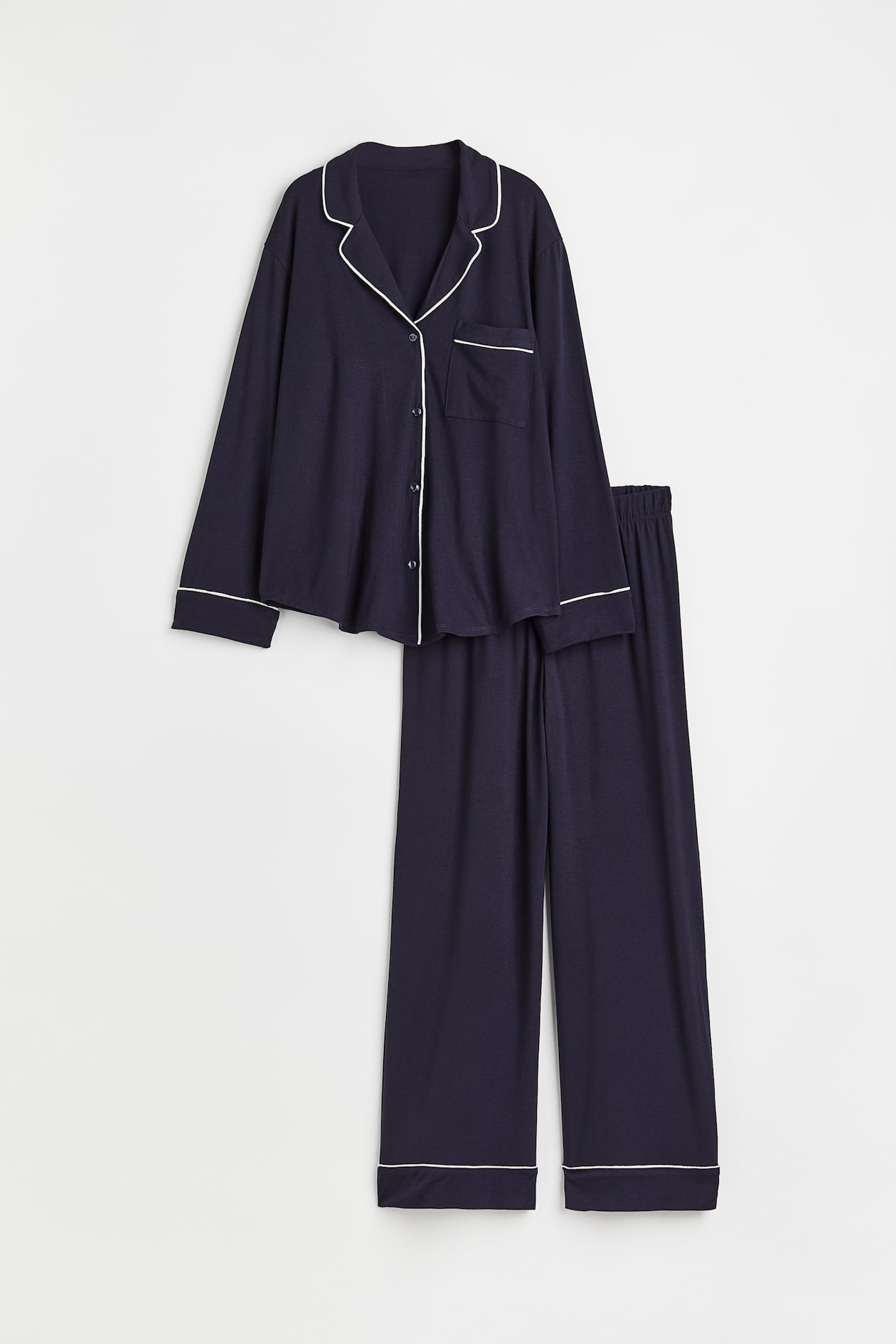Viscose-blend pyjamas - Dark blue - Ladies | H&M GB