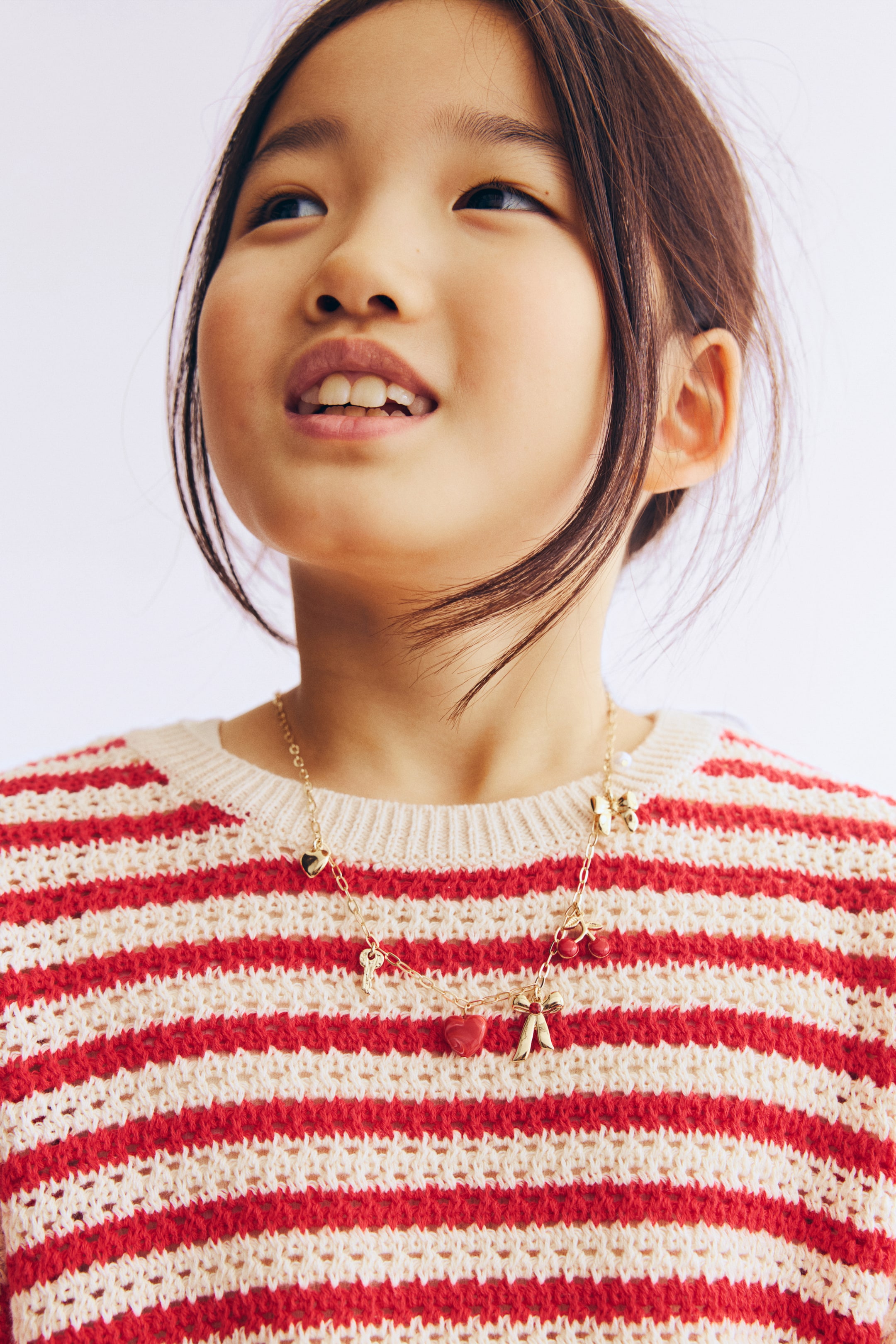 Red/striped Textured-Knit Sweater for kids | H&M CA