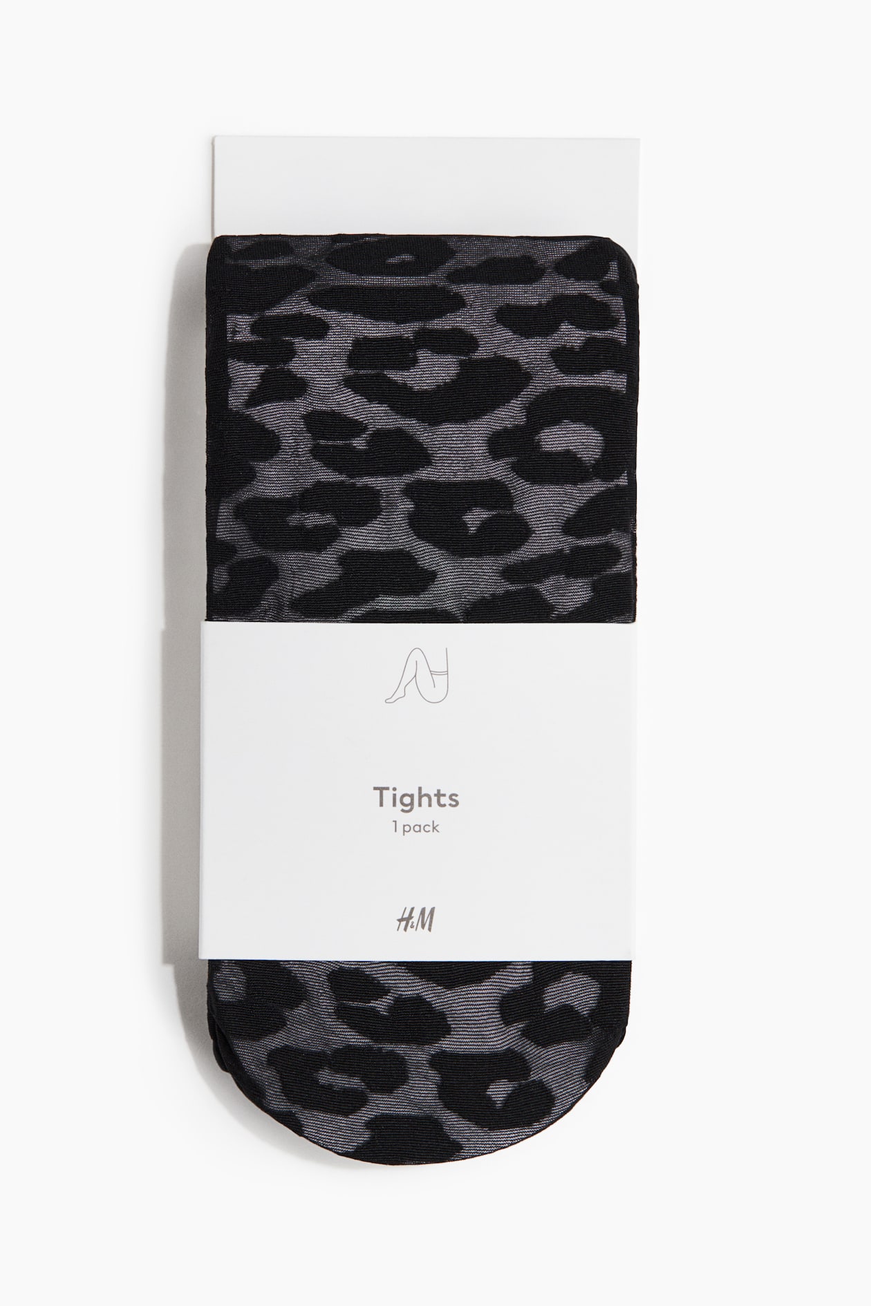 Women's Black/leopard print Patterned Tights | H&M CA