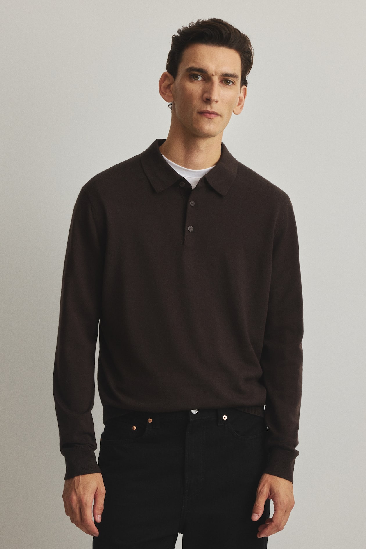 Polo classique en laine mérinos - Brun - HOMME | H&M CA