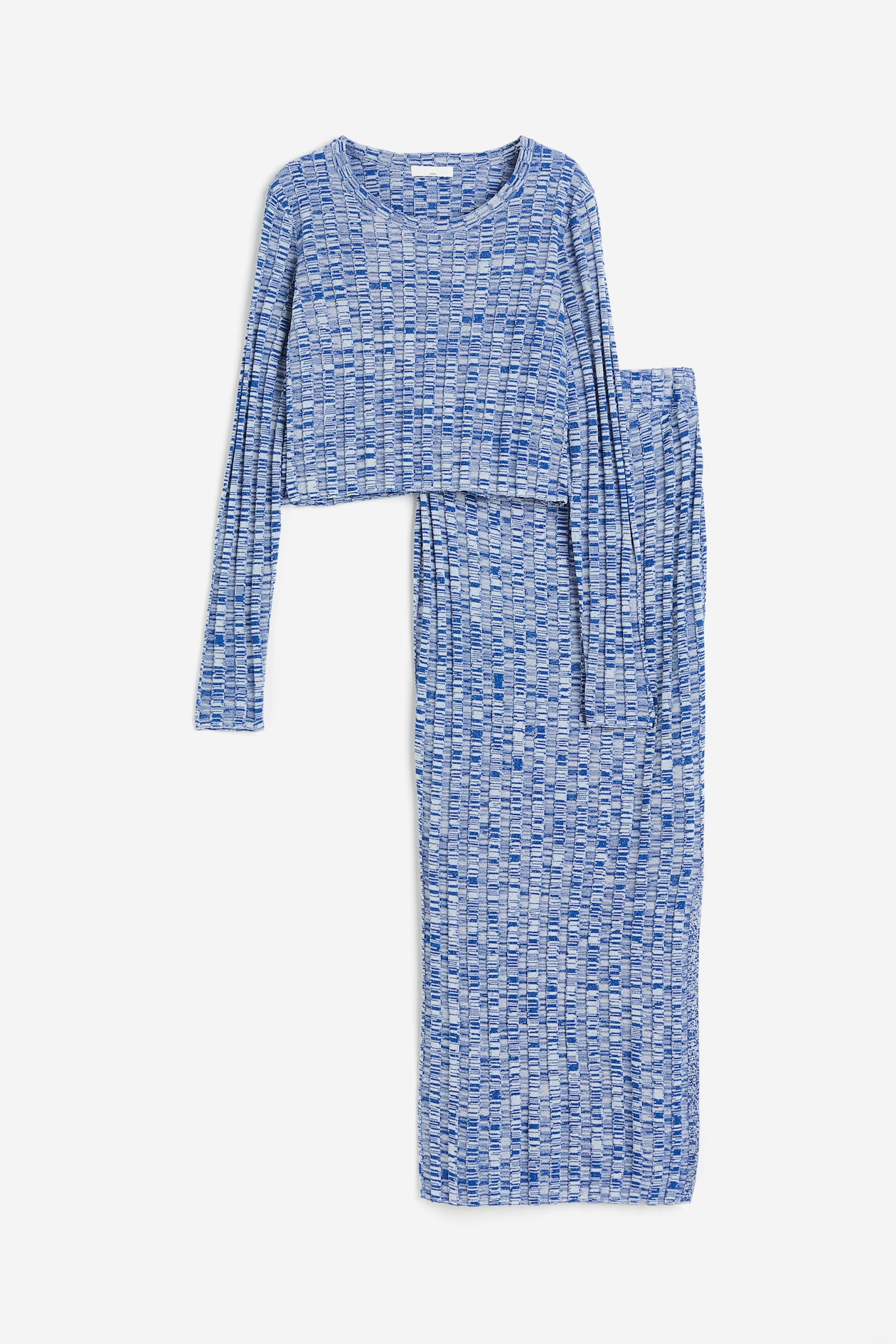 MAMA 2-piece rib-knit set - Blue marl - Ladies | H&M GB