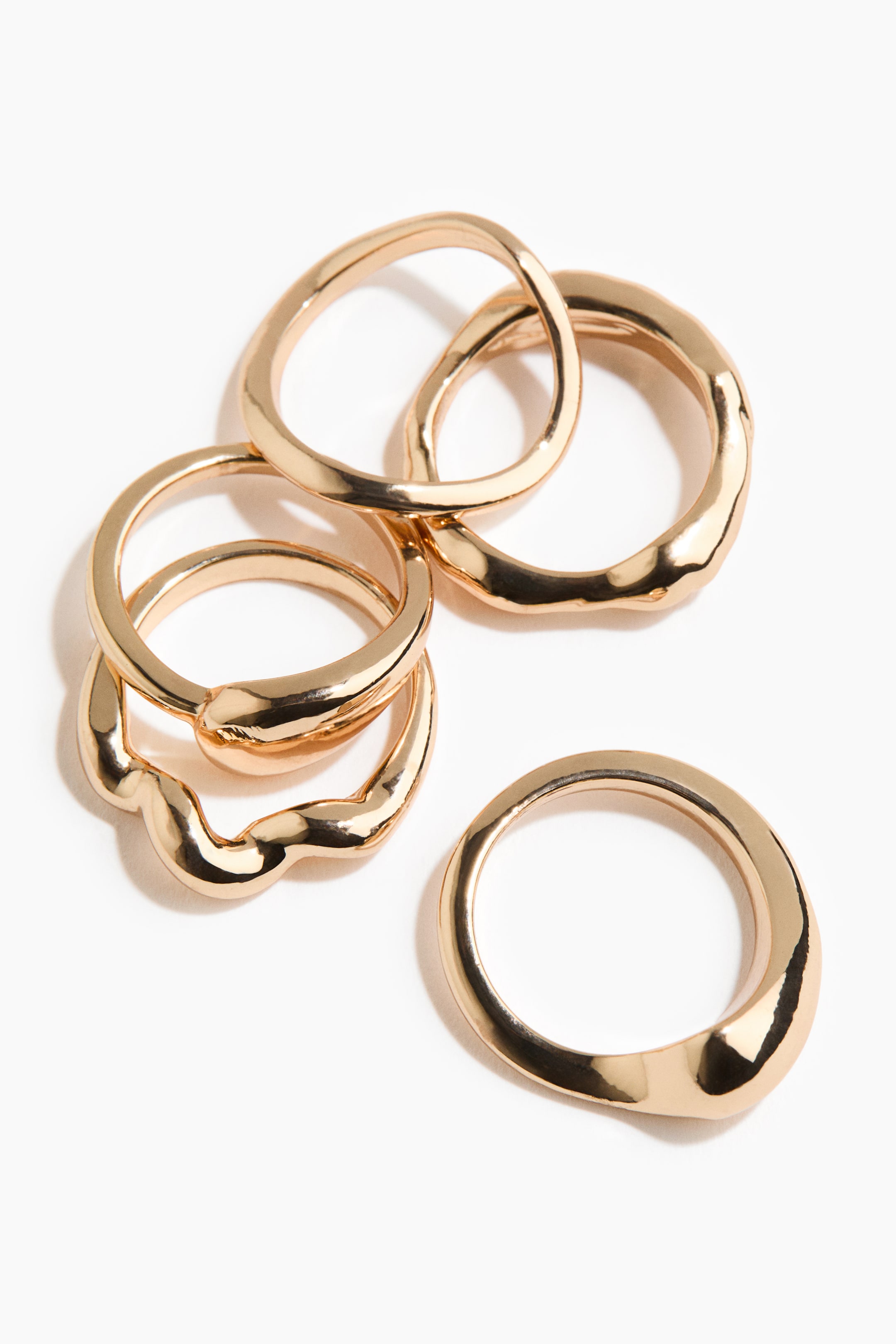 Pack de 5 anillos - Dorado - MUJER | H&M ES