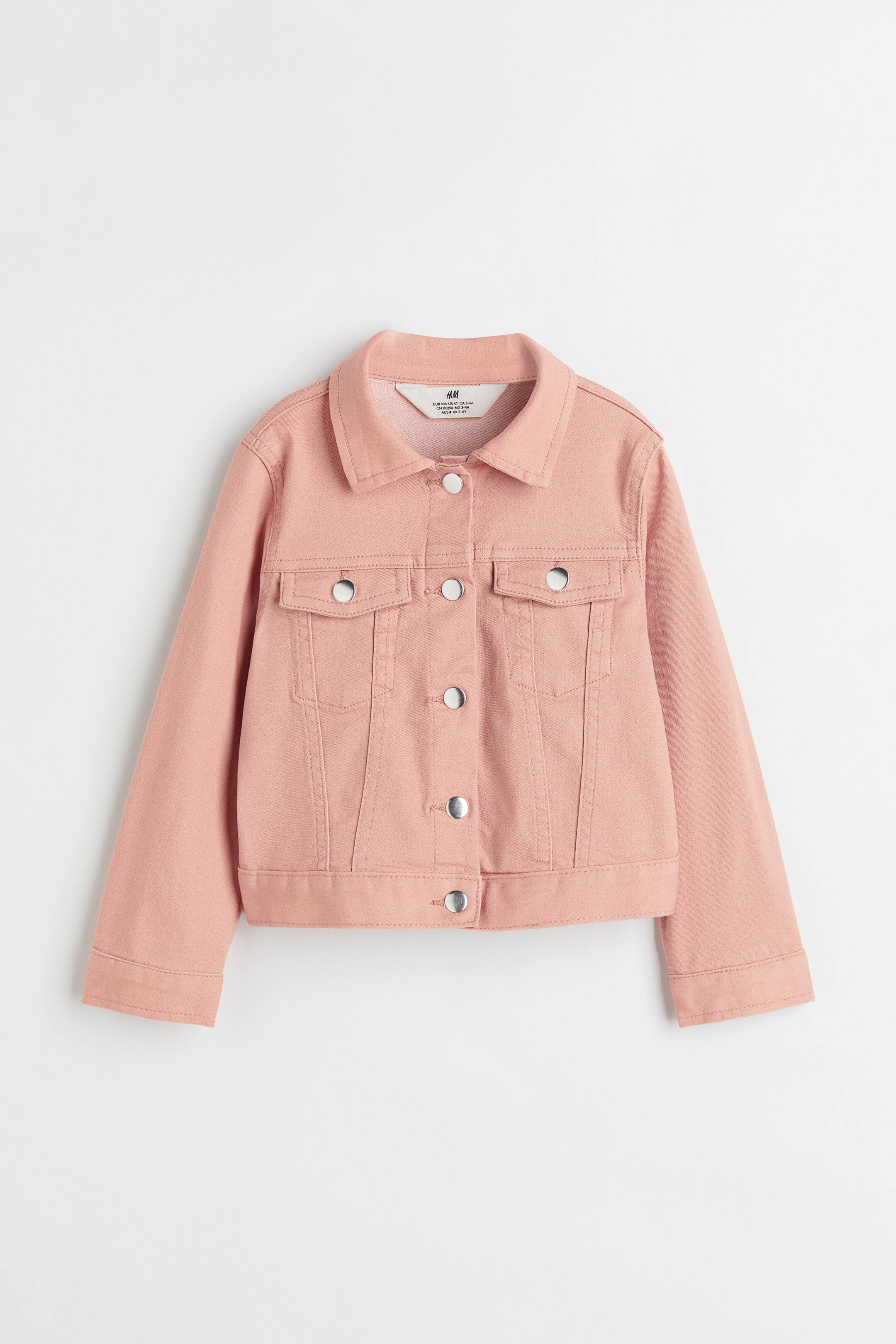 Twill jacket - Long sleeve - Regular length - Powder pink - Kids | H&M IE