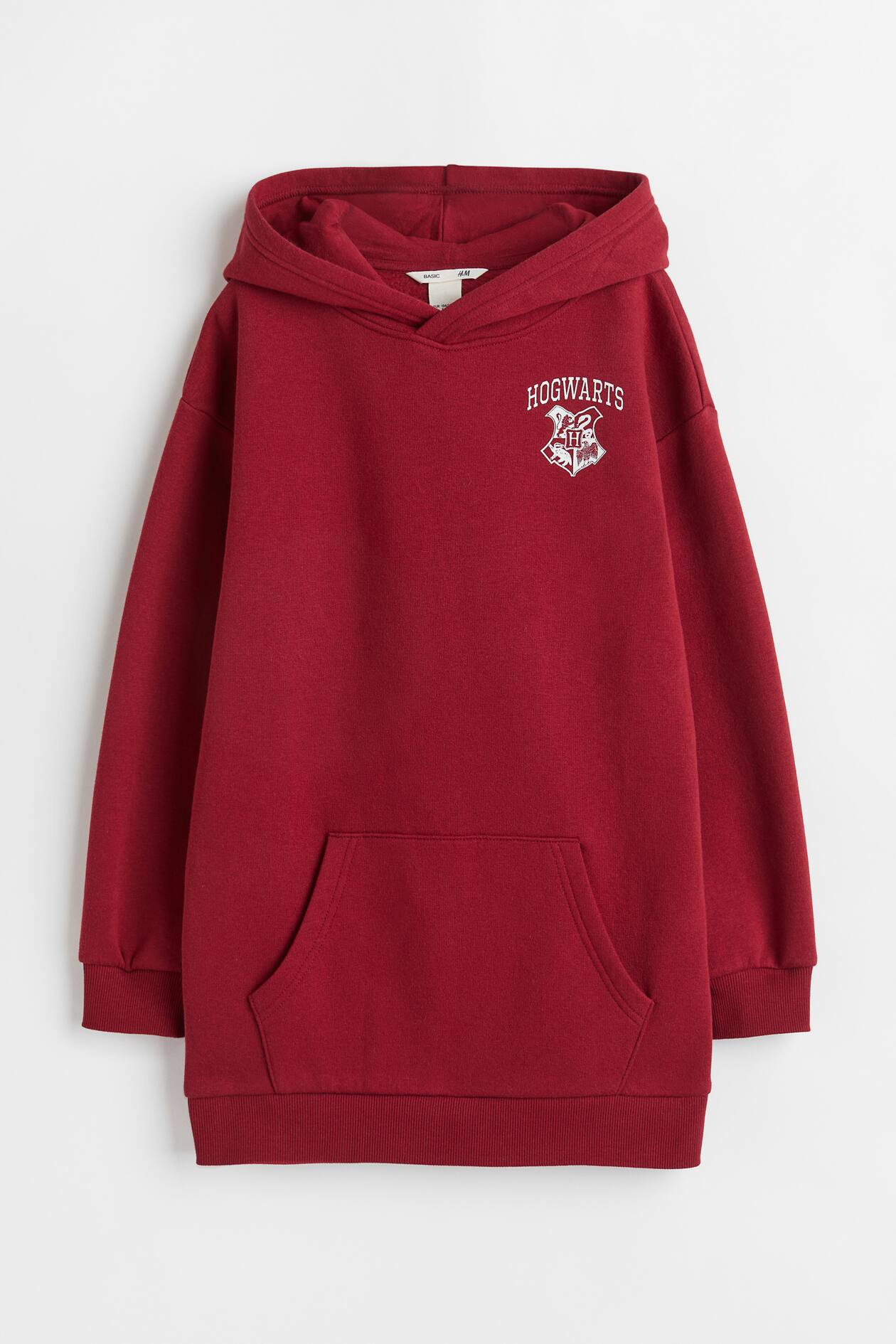 Oversized hettegenser med motiv - Langt erme - Lang - Mørk rød/Harry ...