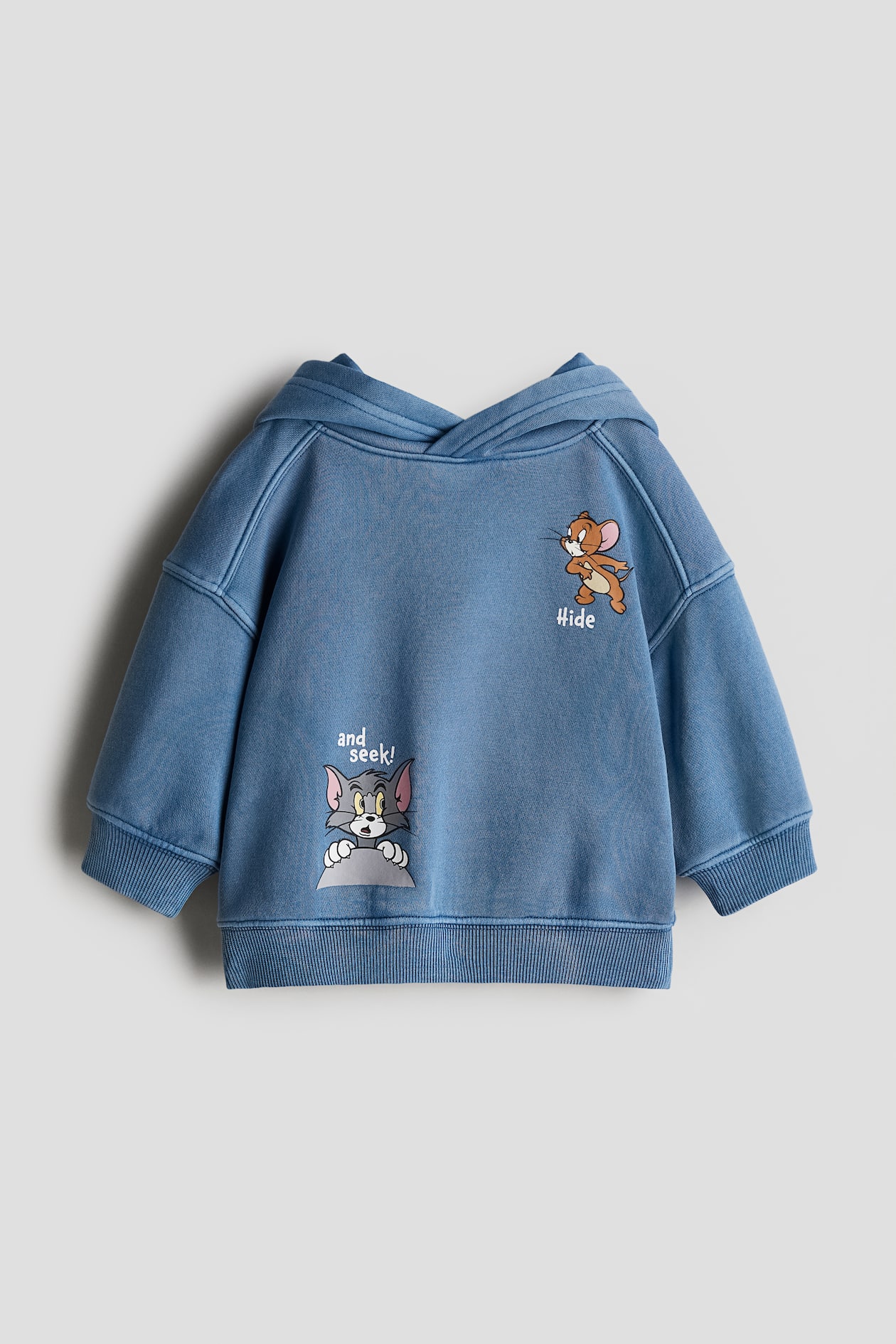 Harjattusisäpintainen huppari - Himmeänsininen/Tom ja Jerry - Kids | H&M FI