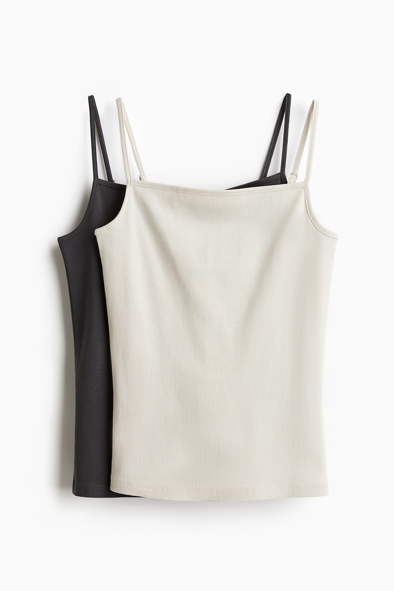 Women's Light beige/dark gray 2-pack Tank Tops | H&M US