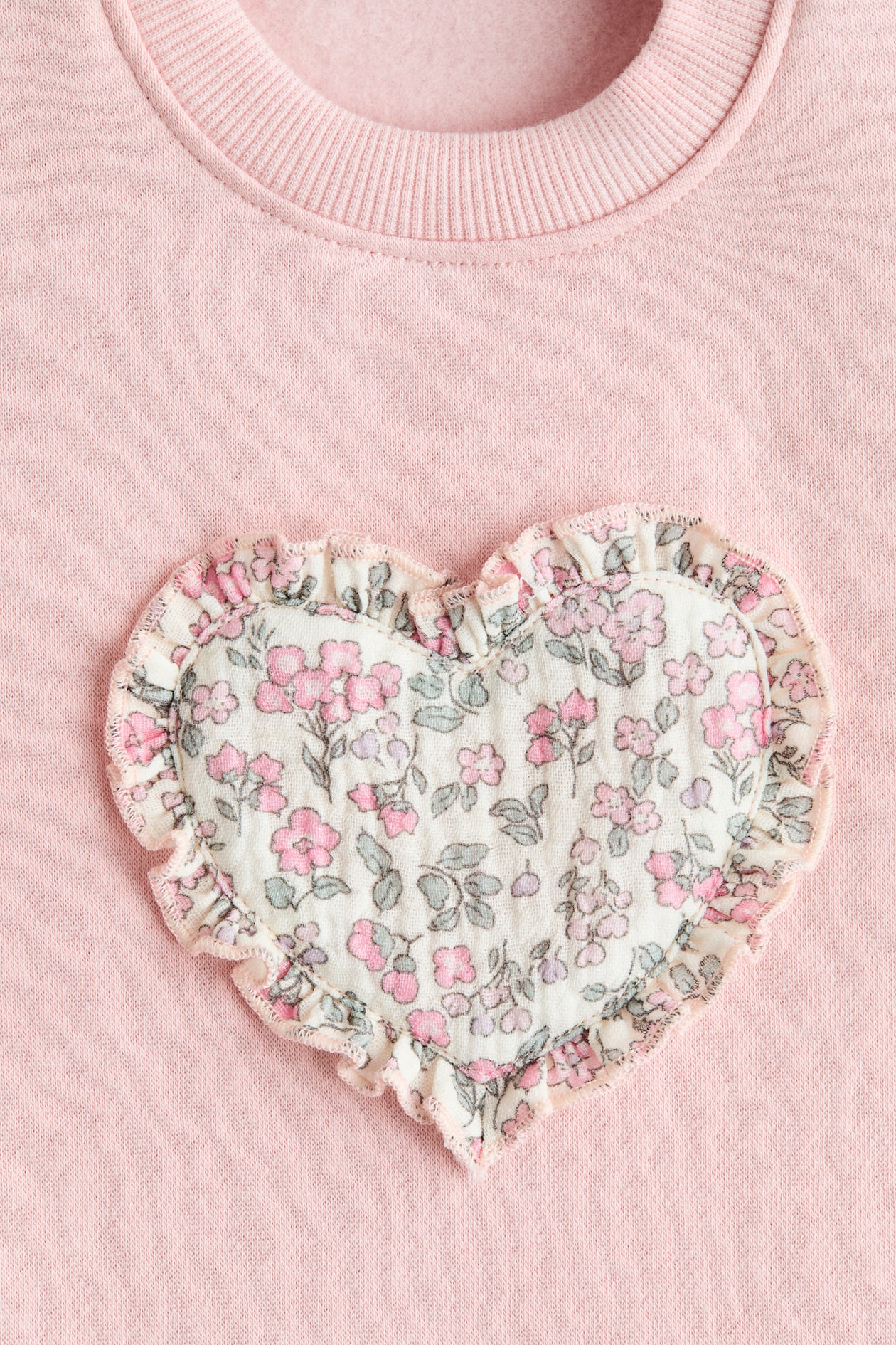 Robe en molleton avec application - Rose clair/cœur - ENFANT | H&M BE