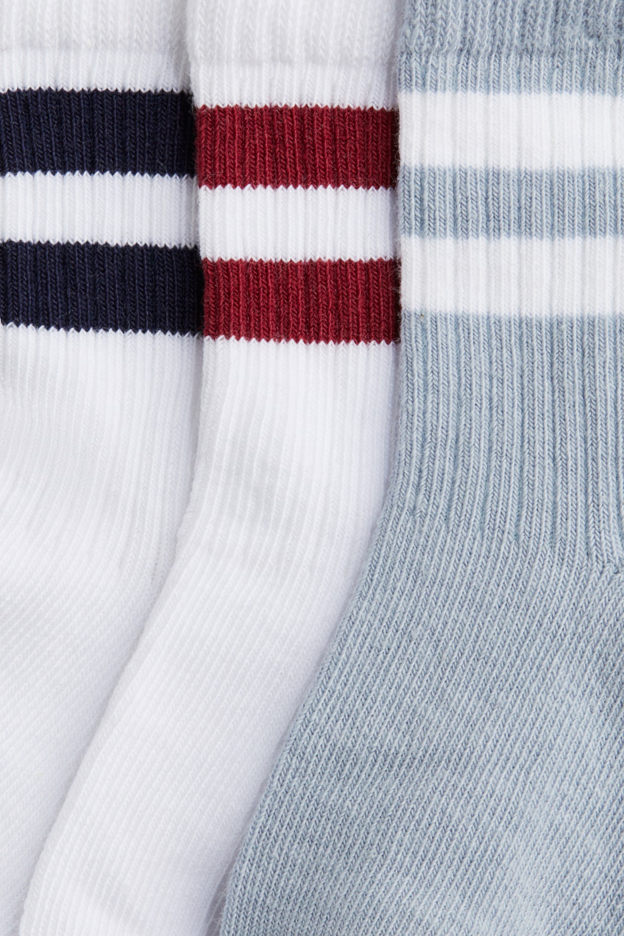White/blue striped 3-pack socks for kids | H&M CA