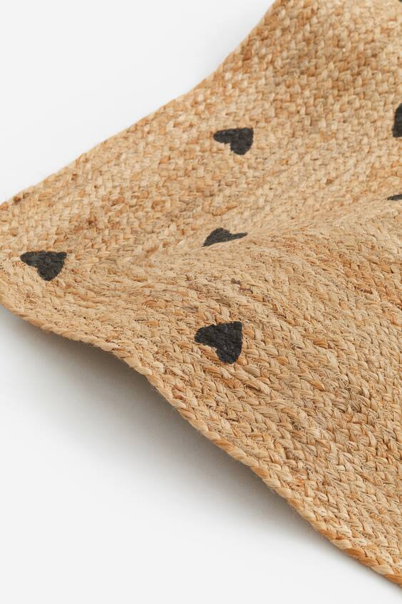 - Patterned Jute Rug - Beige/hearts - Home All | H&M US