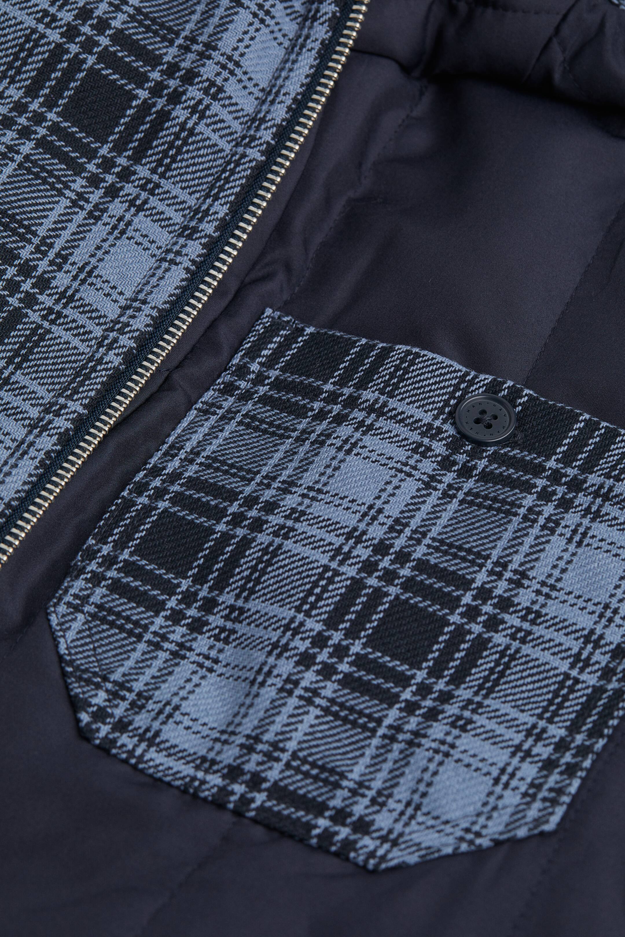 Oversized Fit Padded shacket - Blue/Checked - Men | H&M IE
