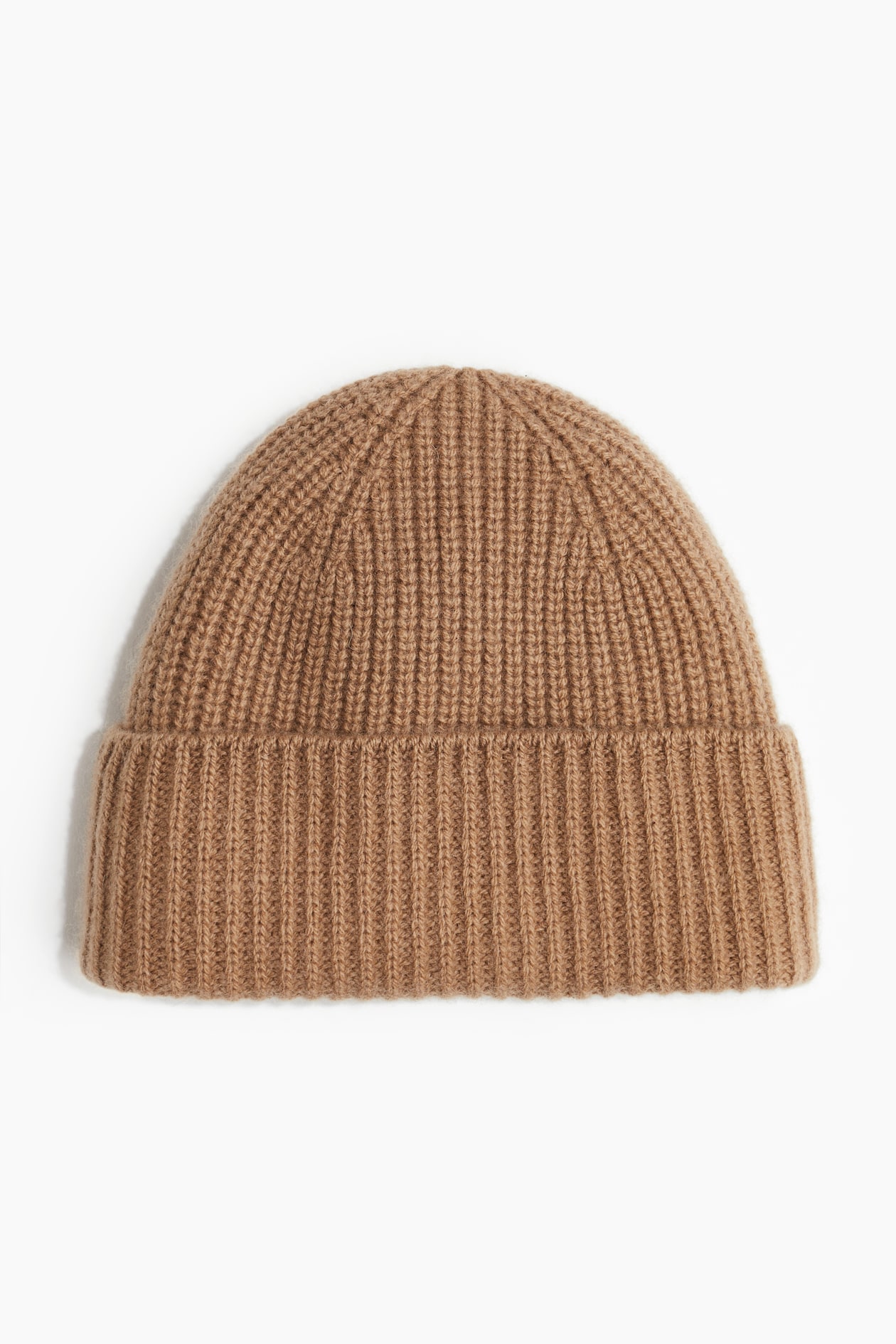 Tuque en tricot côtelé de laine cachemire - Beige foncé - HOMME | H&M CA