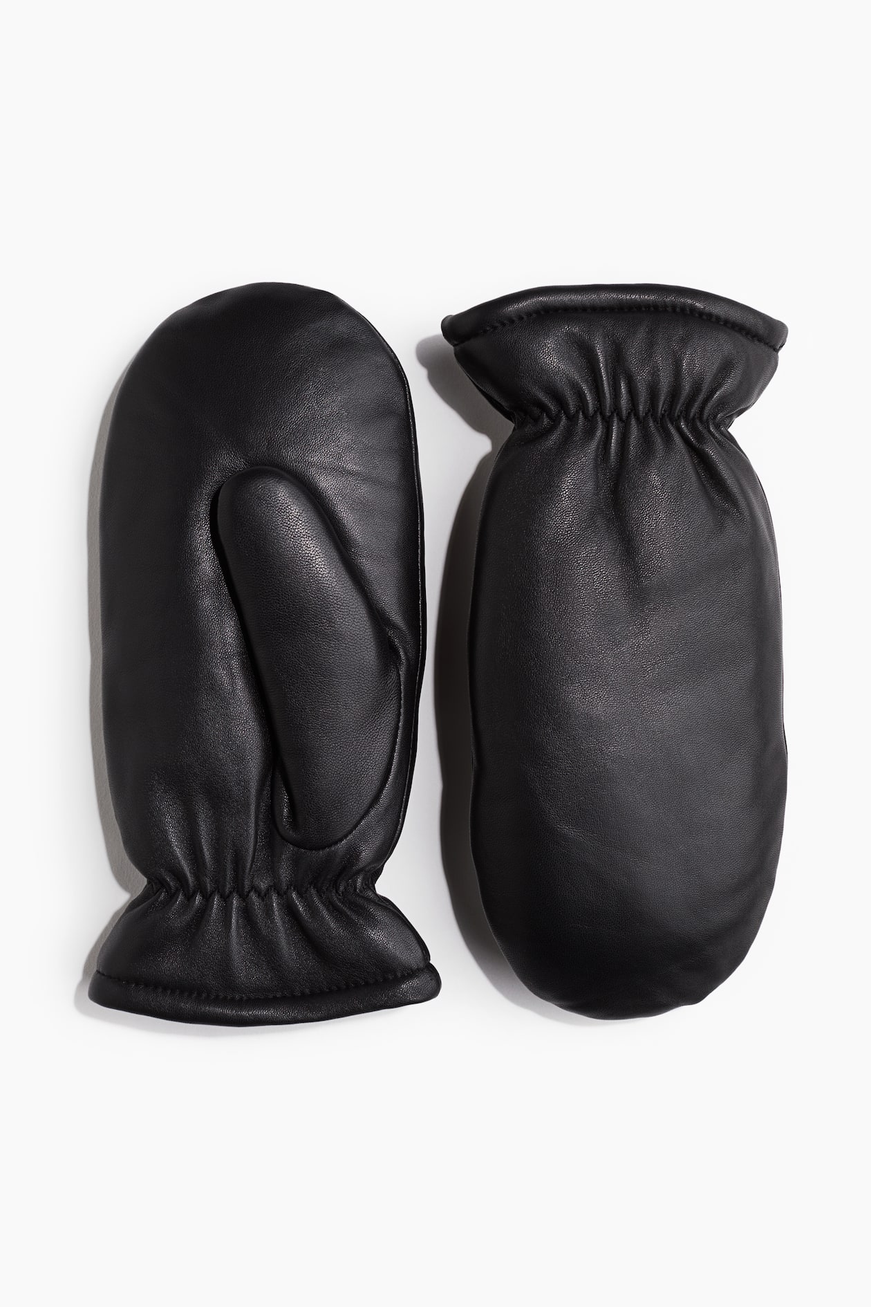 Padded leather mittens - Black - Ladies | H&M GB
