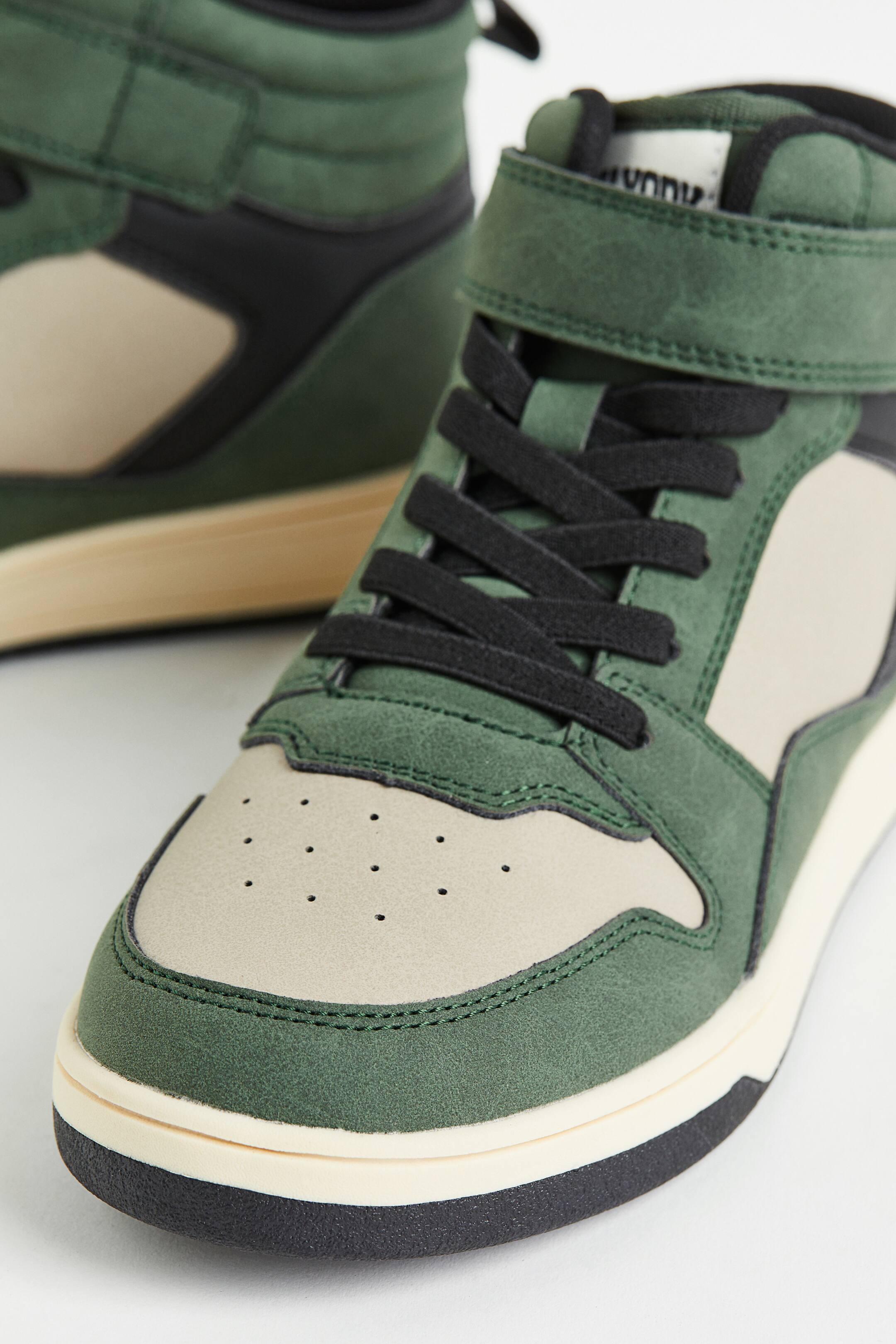 Hi-top trainers - No heel - Dark green/Block-coloured - Kids | H&M IE