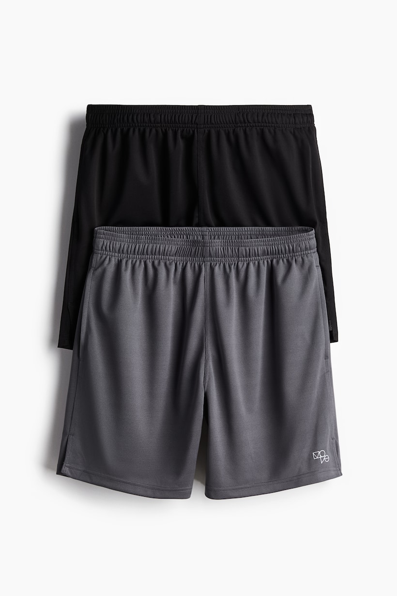 2-Pack Sports Shorts with DryMove™ - Dark gray/black - Men | H&M US