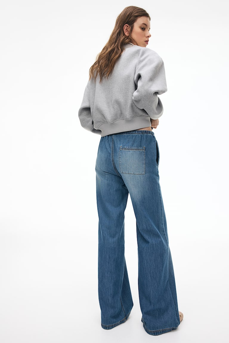 Denim Drawstring Pants - Light denim blue - Ladies | H&M US