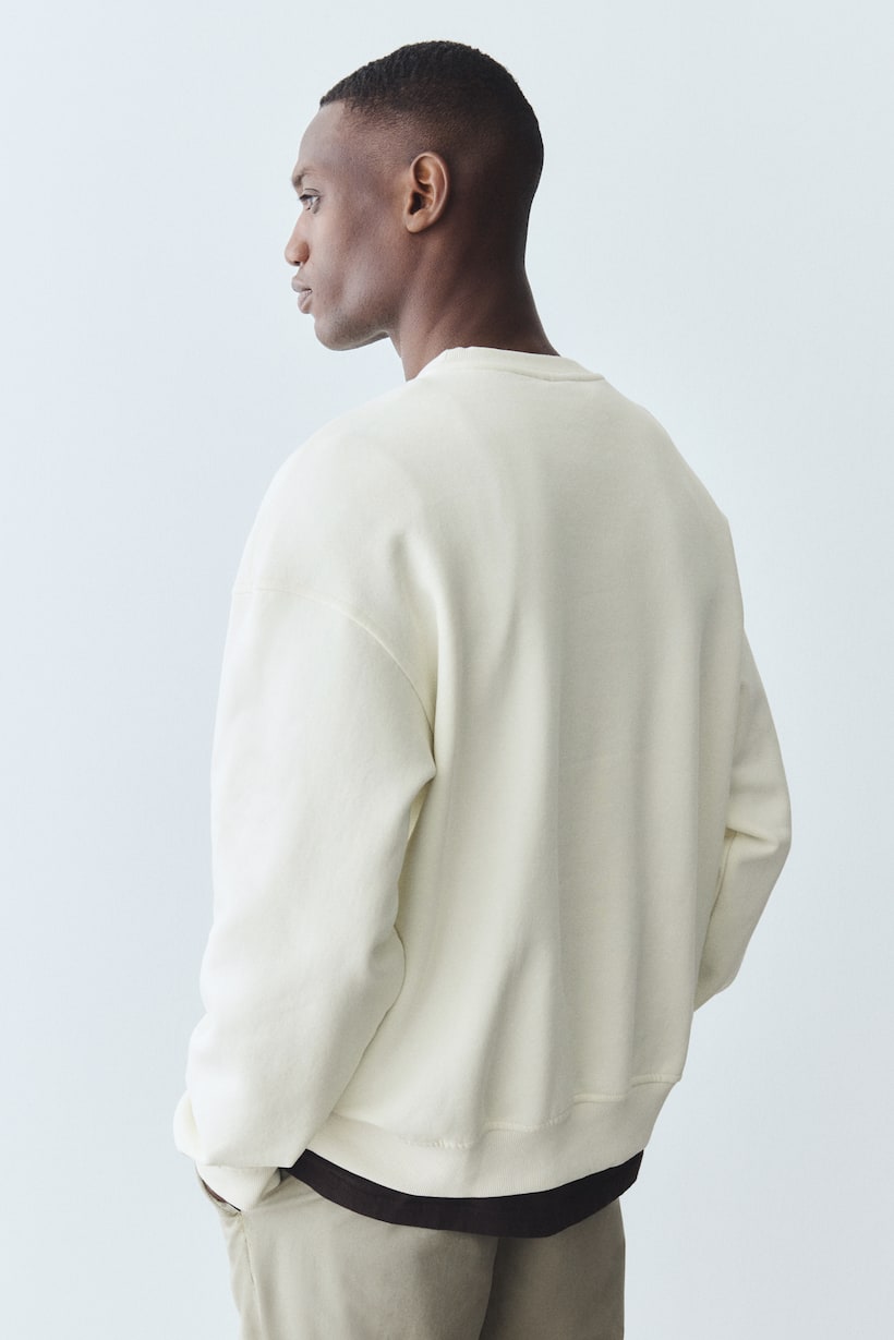 Men’s White Loose-Fit Sweatshirt | H&M US