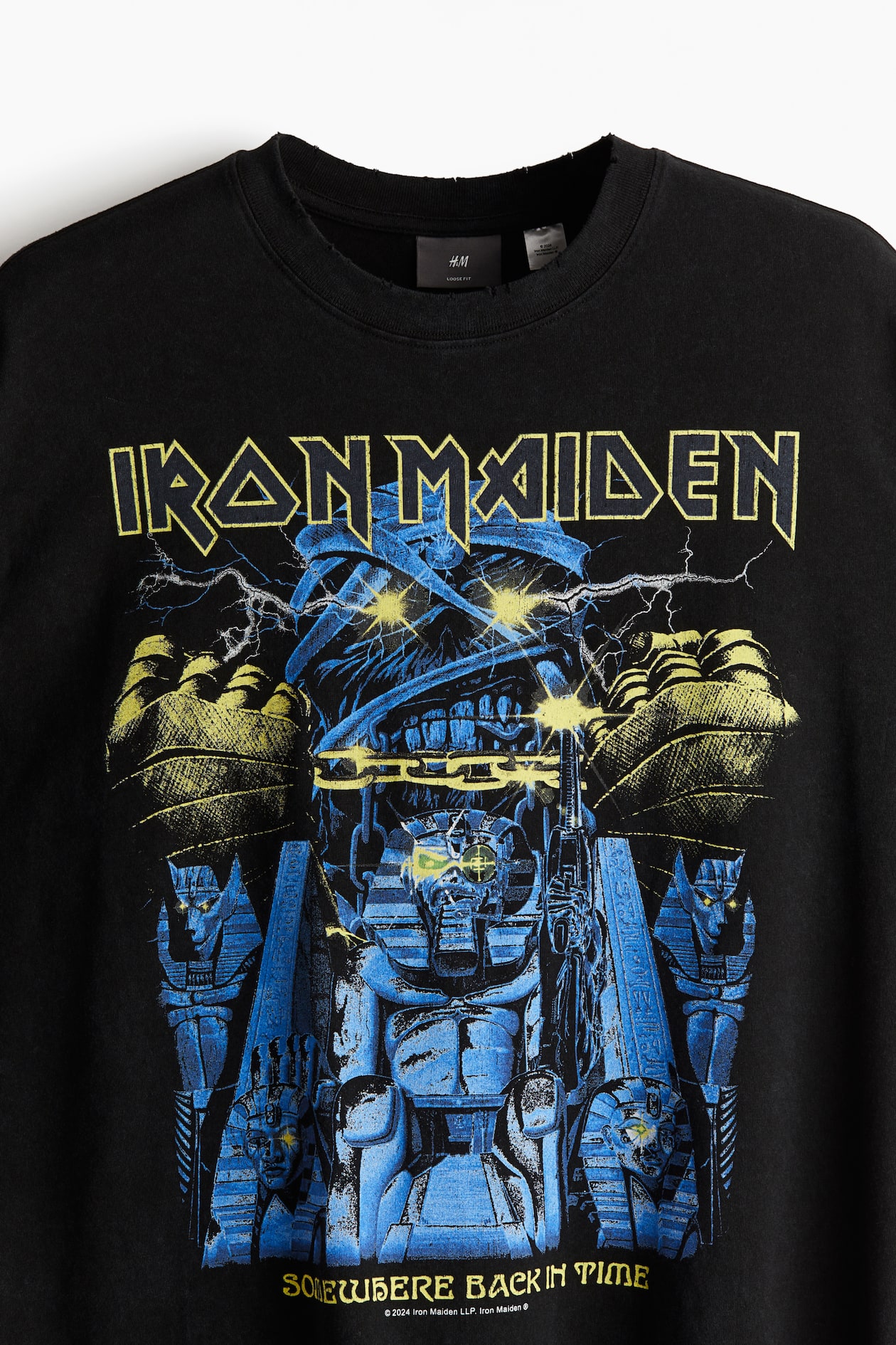 Men’s Black/Iron Maiden Loose Fit Vintage-look printed T-shirt | H&M IN