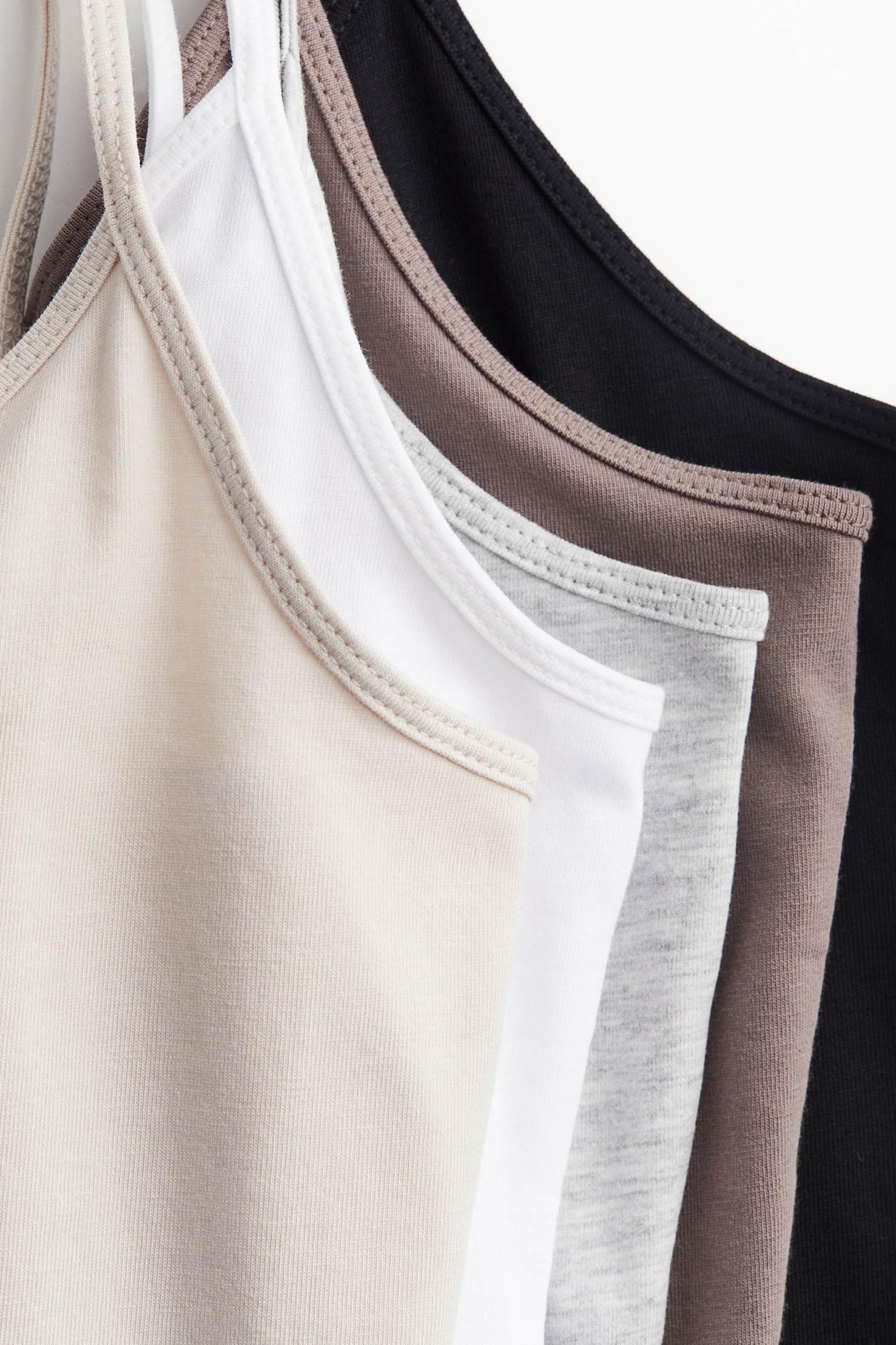 5-Pack Camisole Tops - White/light beige/black - Ladies | H&M US