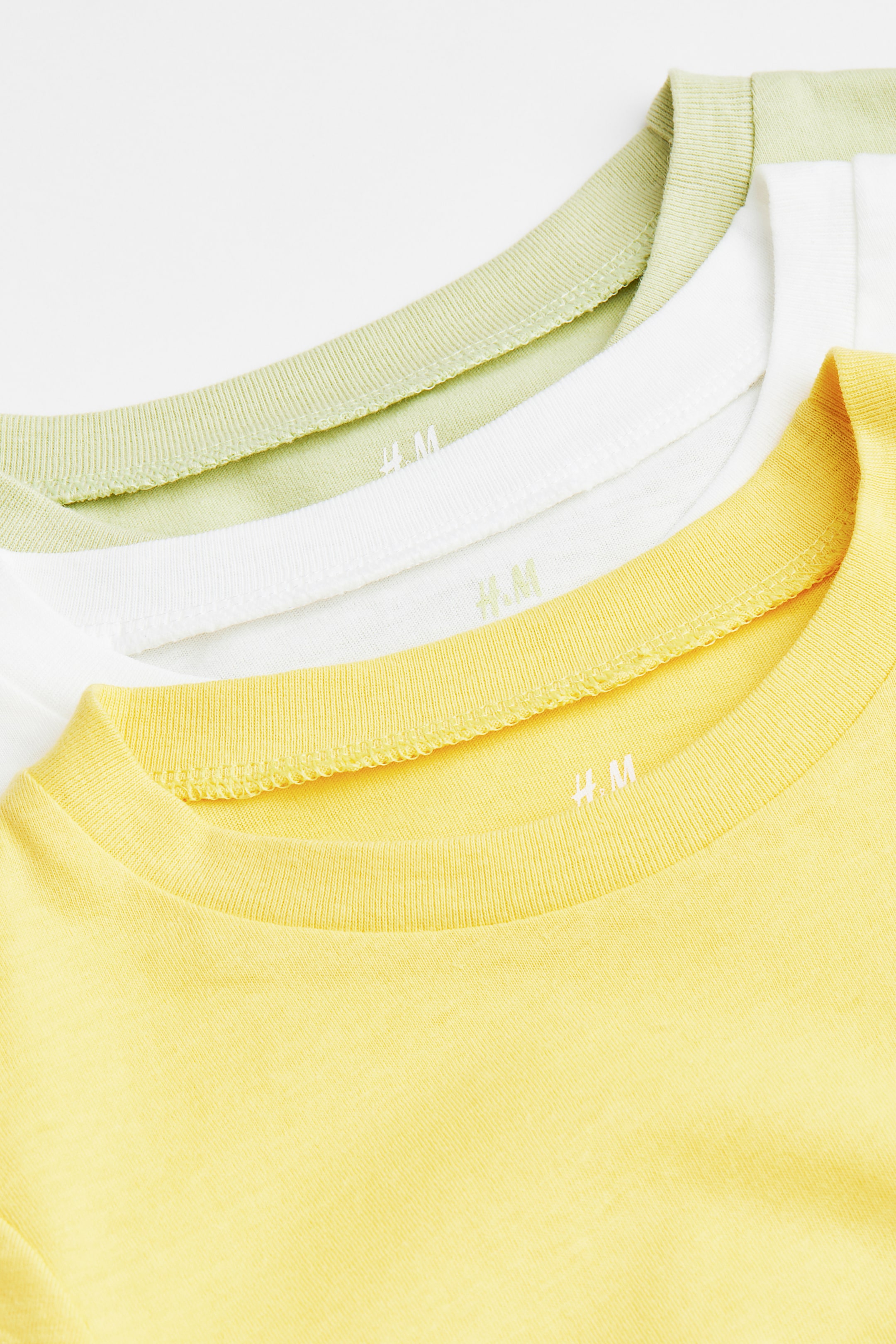 3-pack cotton T-shirts - Light green/yellow/white - Kids | H&M PH