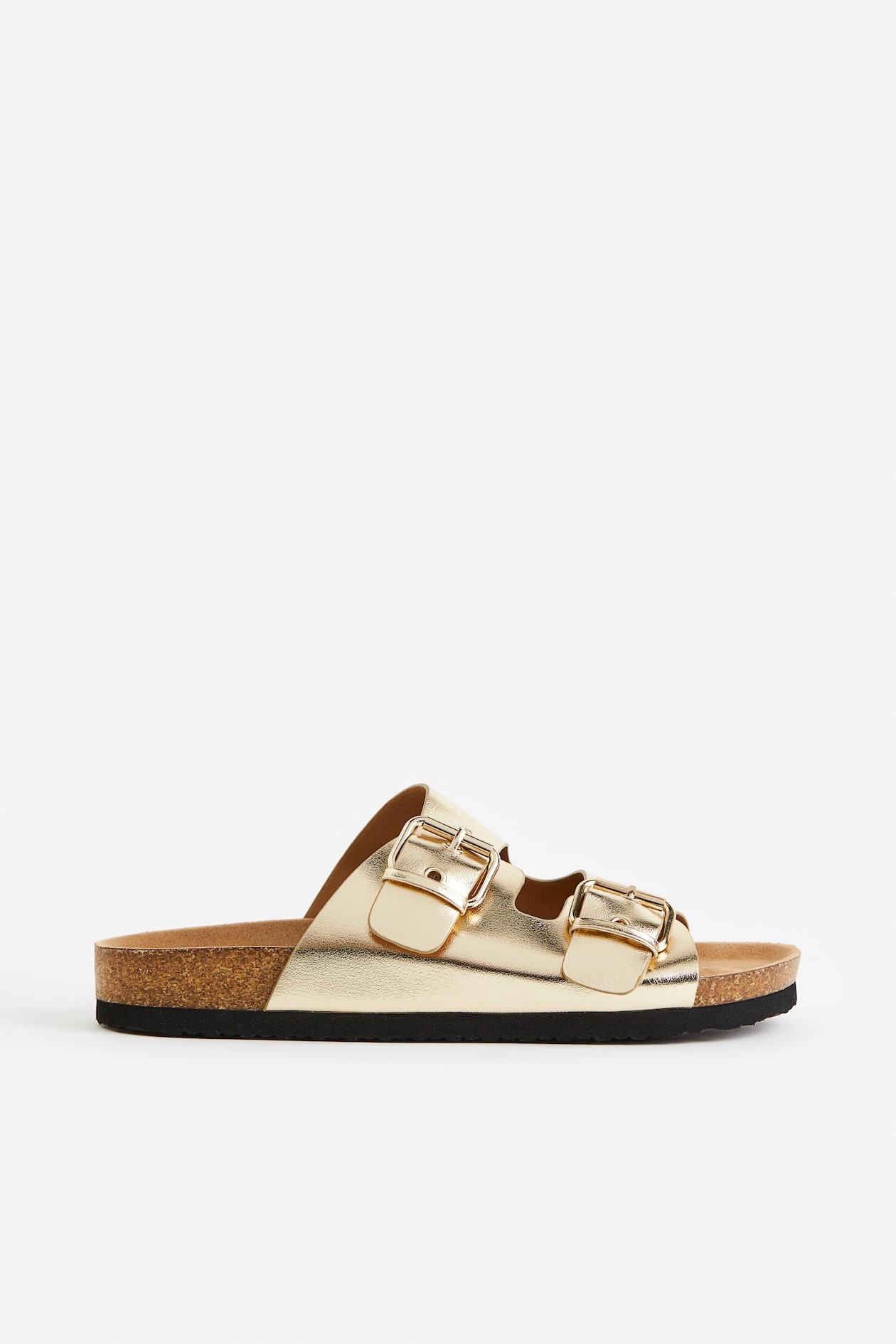 Two-strap slides - Gold-coloured - Ladies | H&M MY