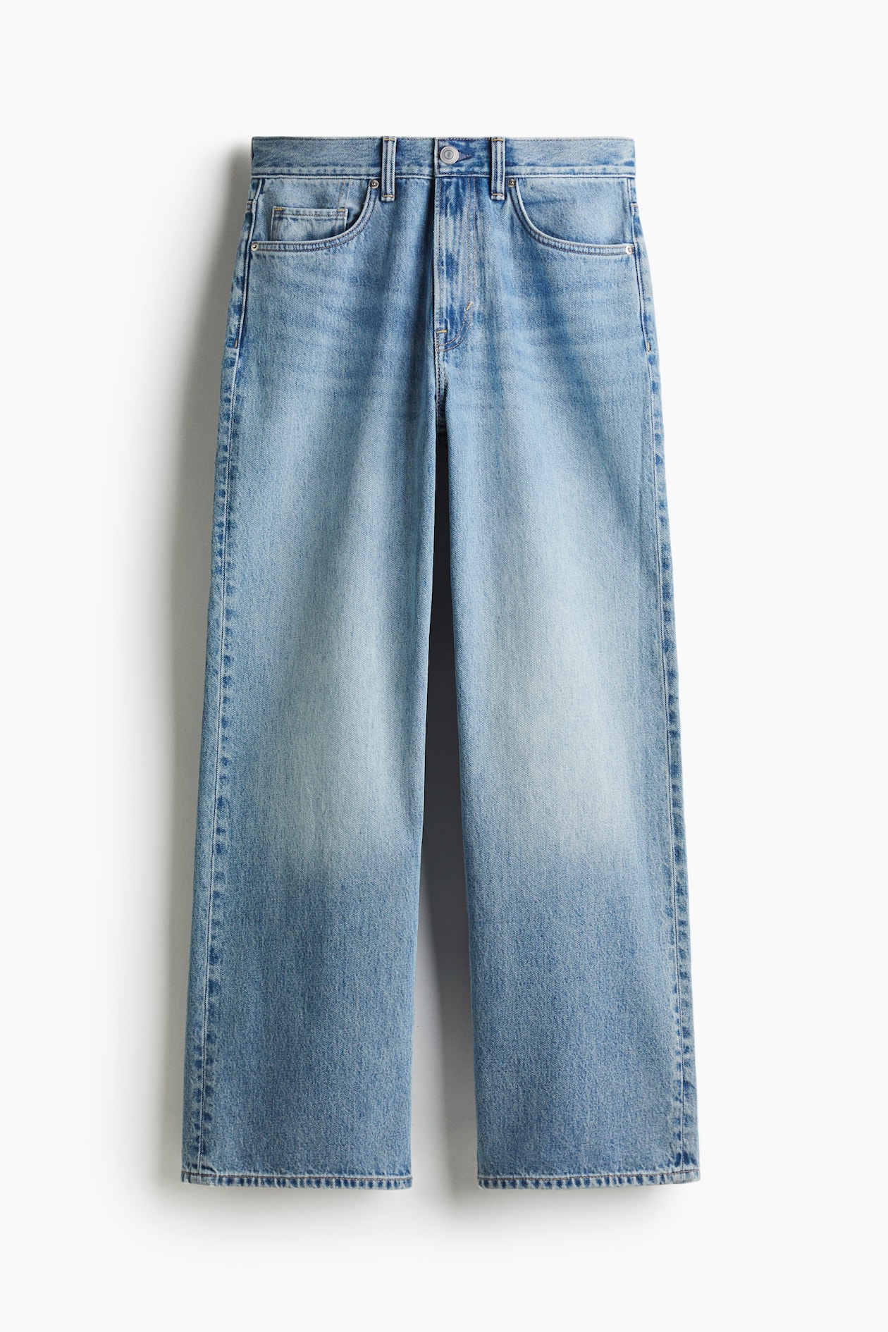 Men’s Denim blue Loose Straight High Jeans | H&M US