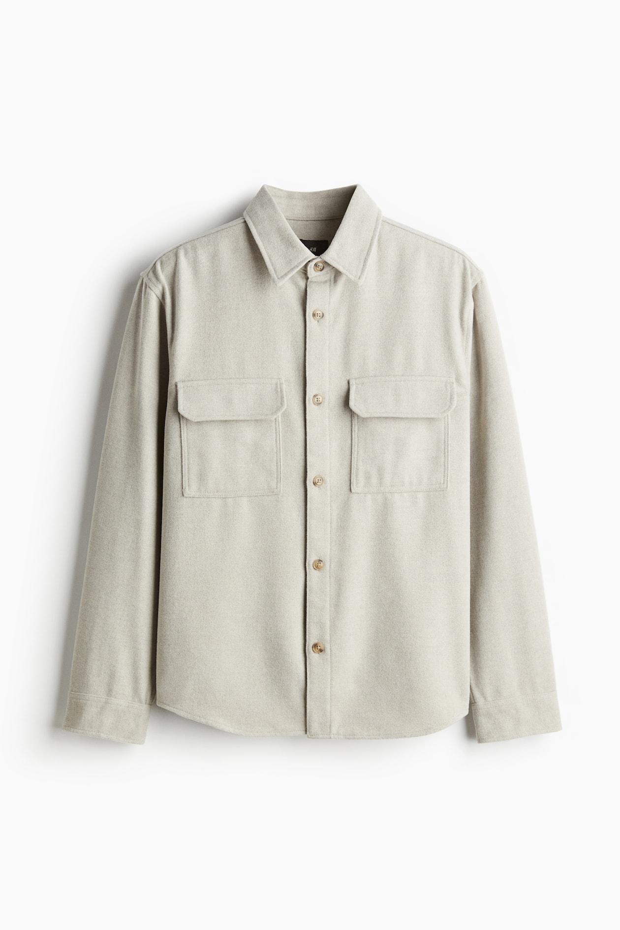 Men’s Light taupe Regular Fit Felted Overshirt | H&M US