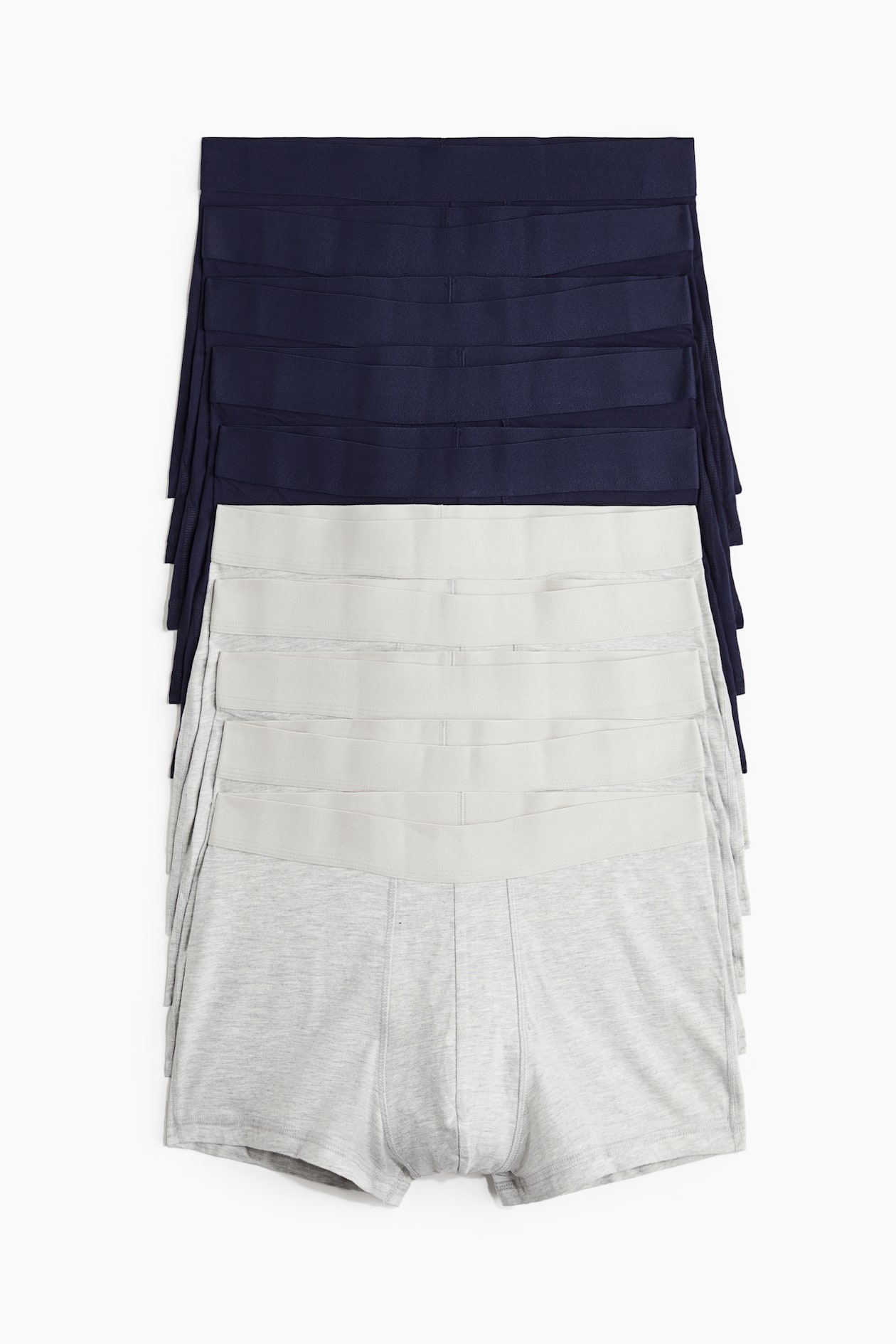 10'lu Kısa Paça Boxer Şort Lycra® - Navy blue/Grey marl - ERKEK | H&M TR