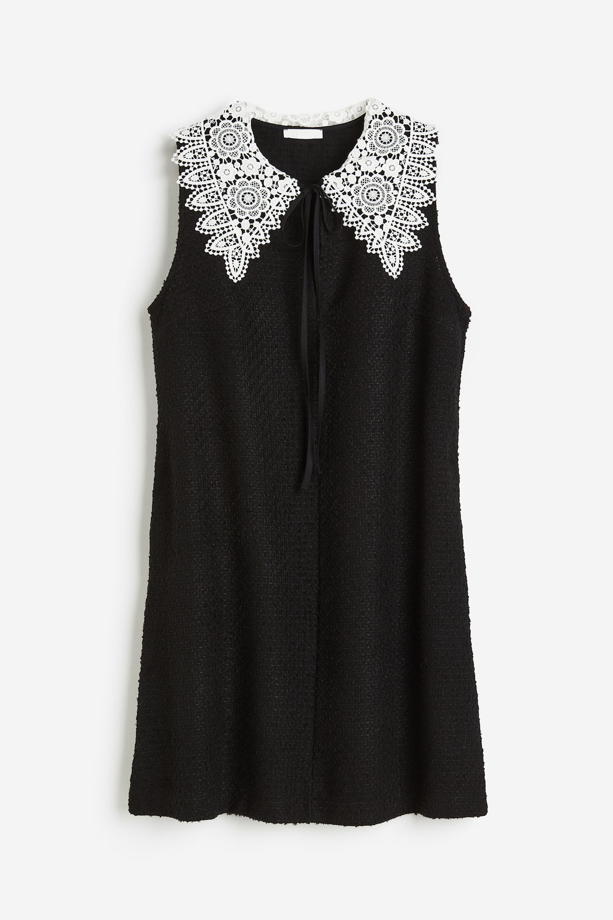 Women's Black Lace-collared bouclé dress | H&M GB