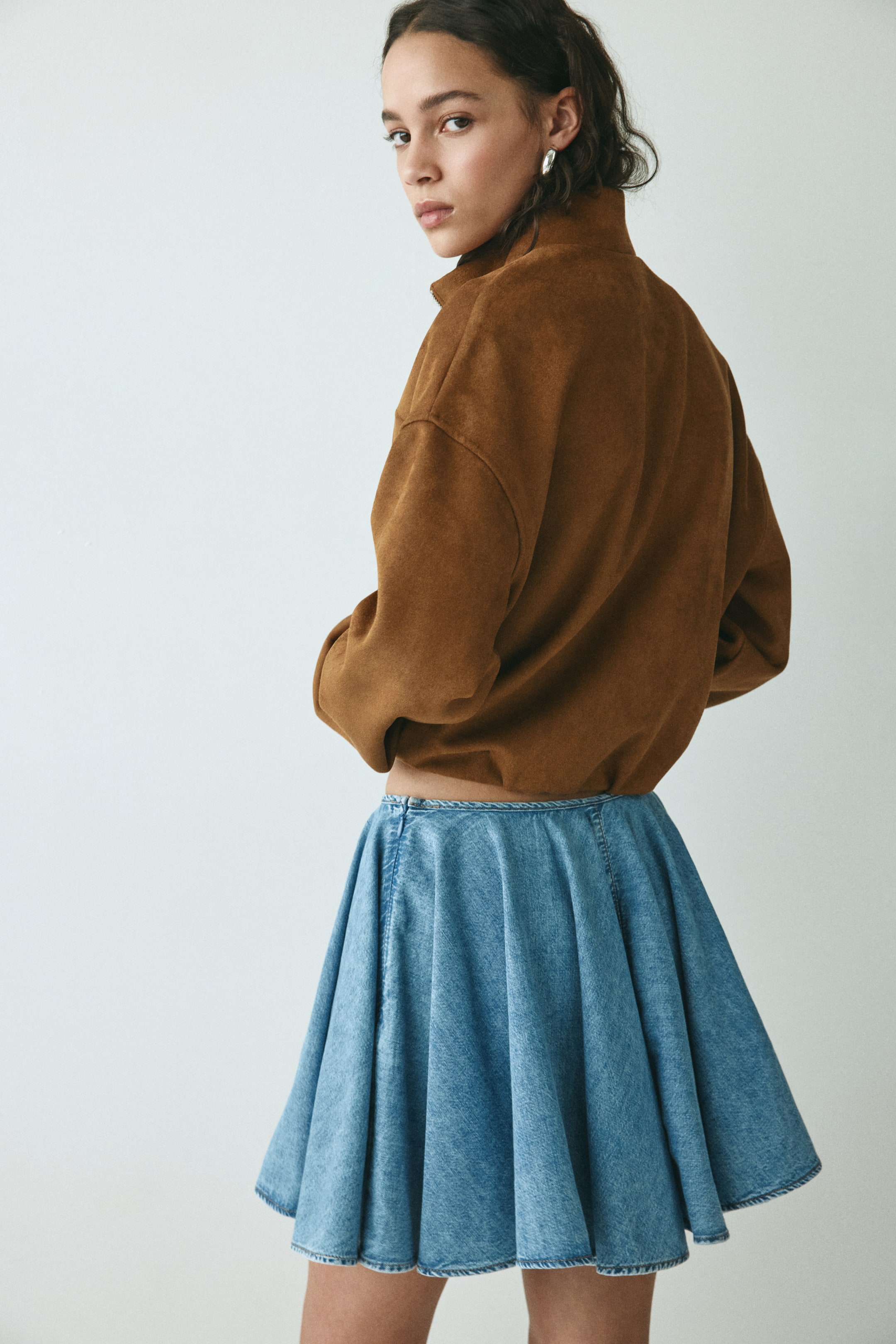 Flared denim skirt - Denim blue - Ladies | H&M IN